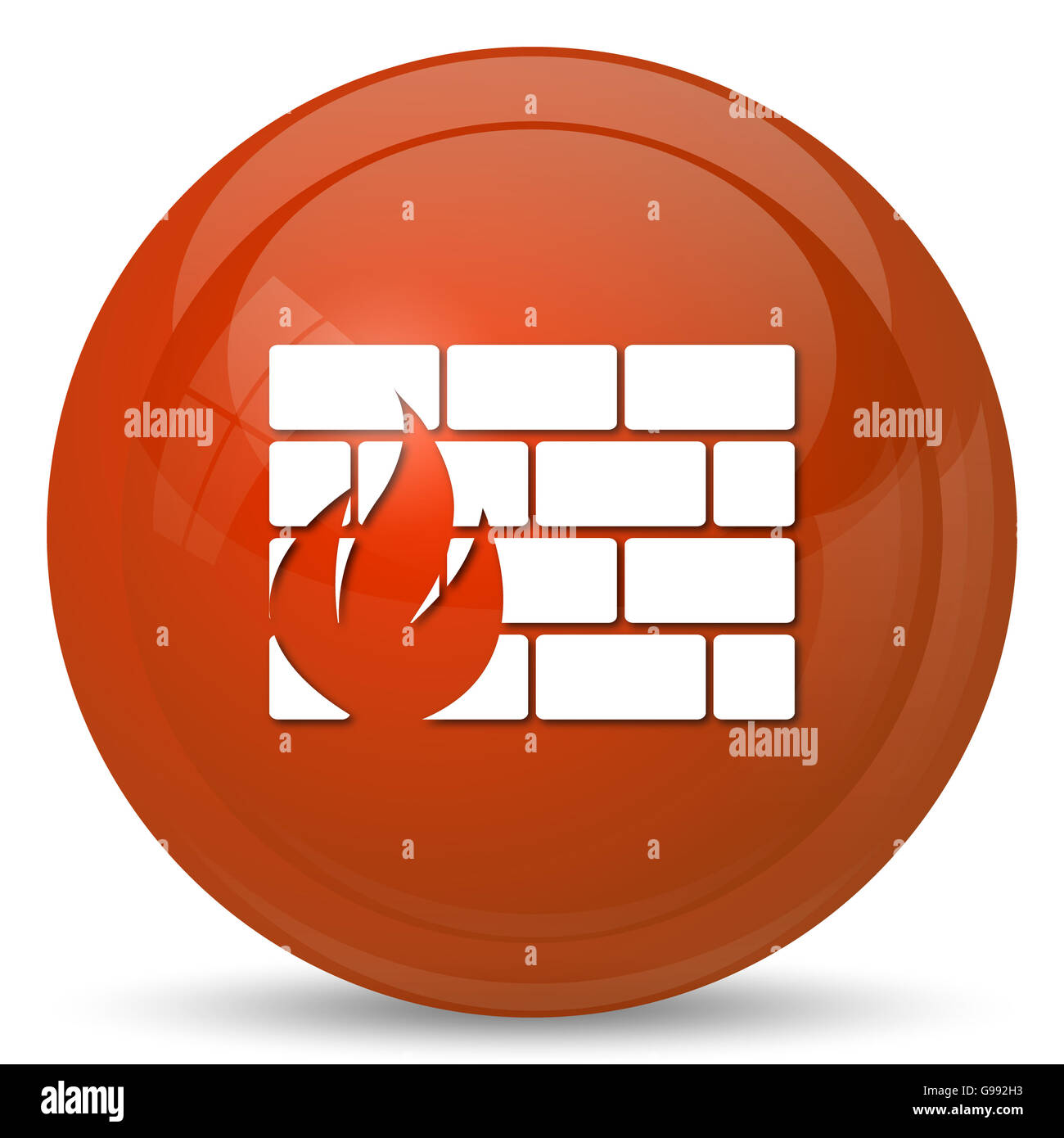 Firewall icon. Internet button on white background Stock Photo - Alamy