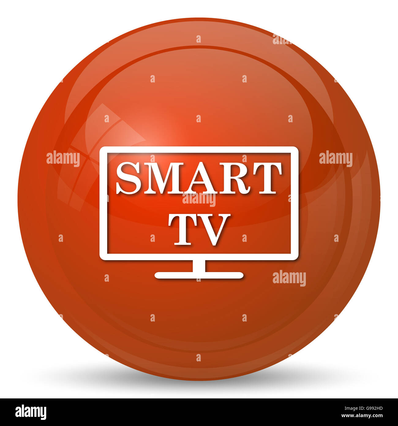 Smart tv icon. Internet button on white background Stock Photo - Alamy