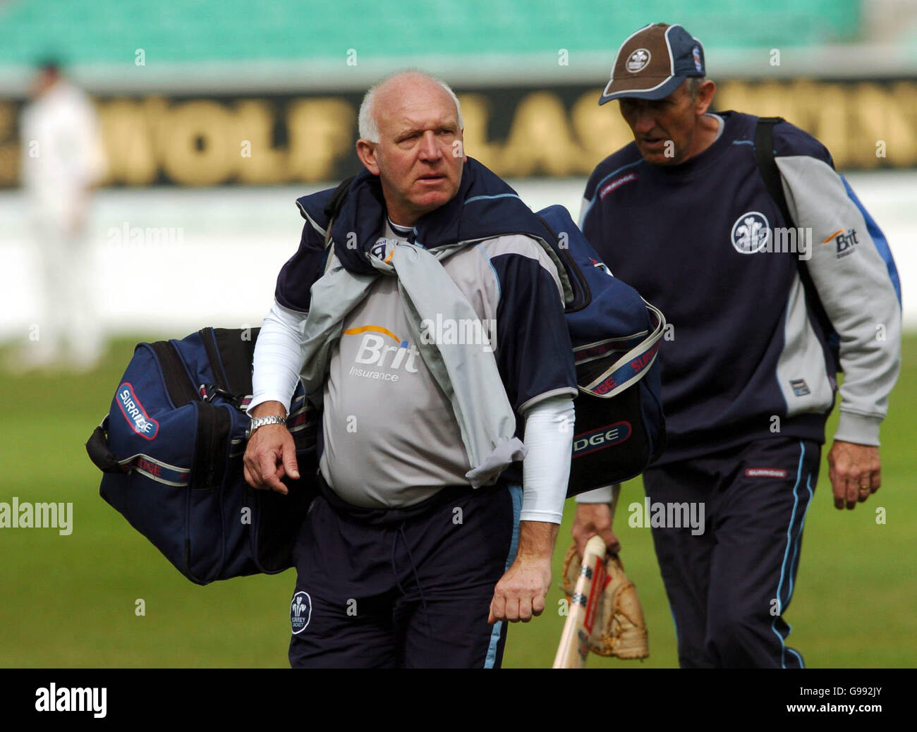Surreys alan butcher during nets session at the oval hi-res stock ...