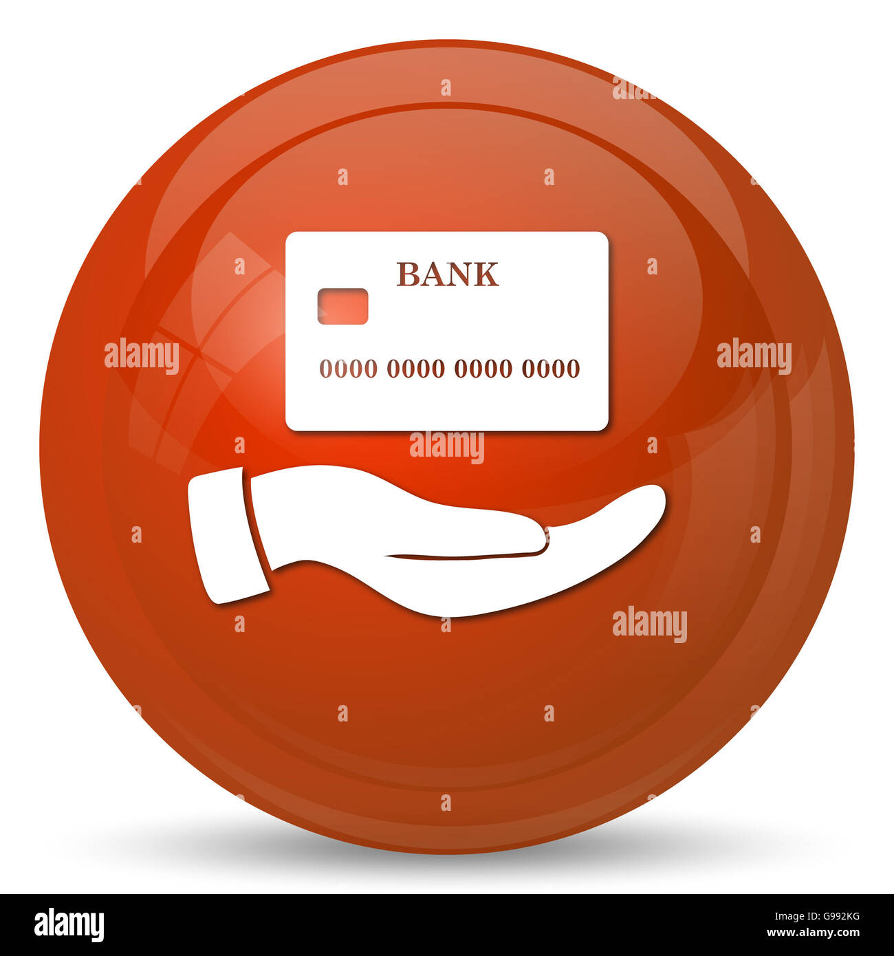 Hand holding credit card icon. Internet button on white background ...