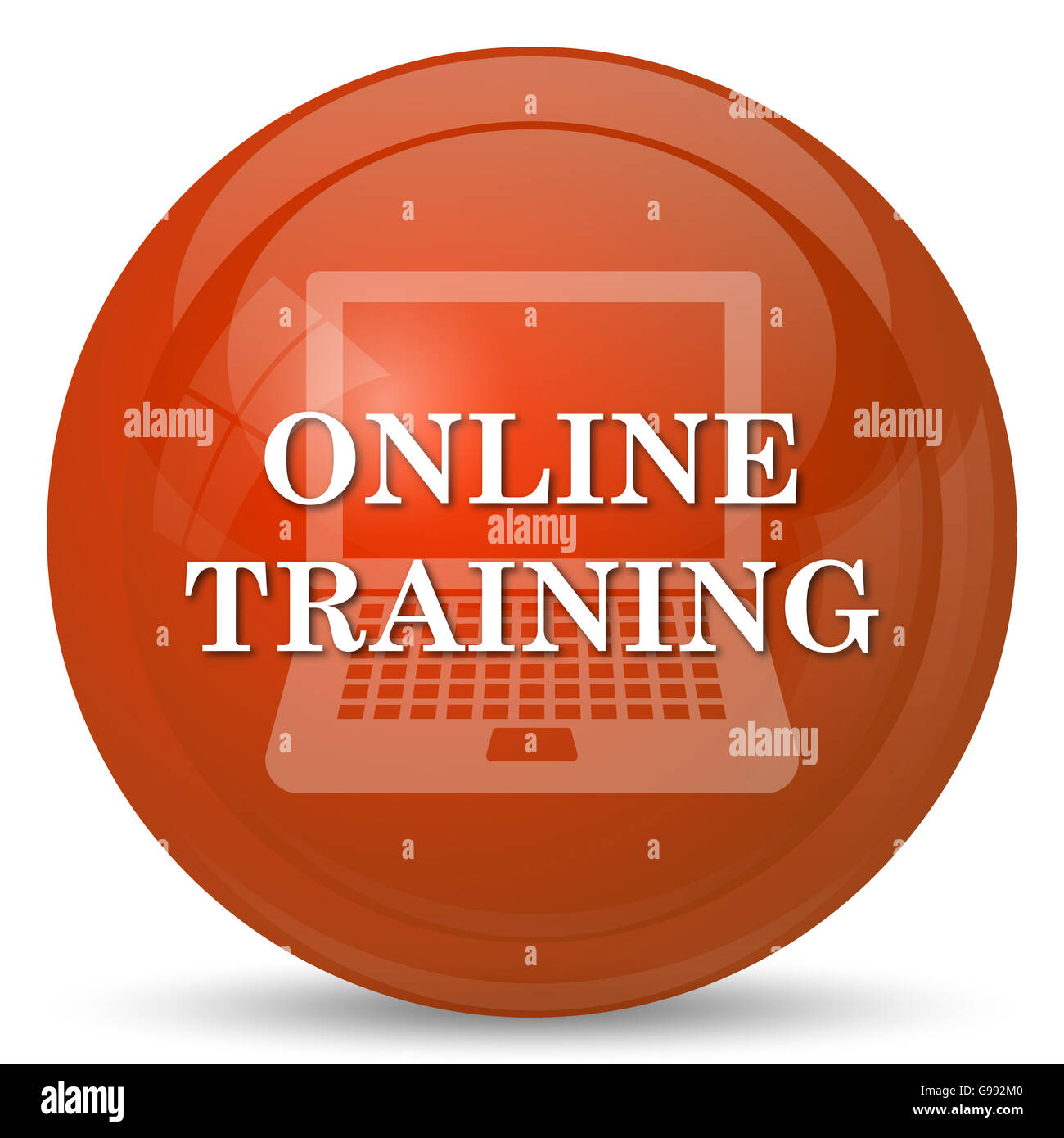 Online training icon. Internet button on white background Stock Photo ...