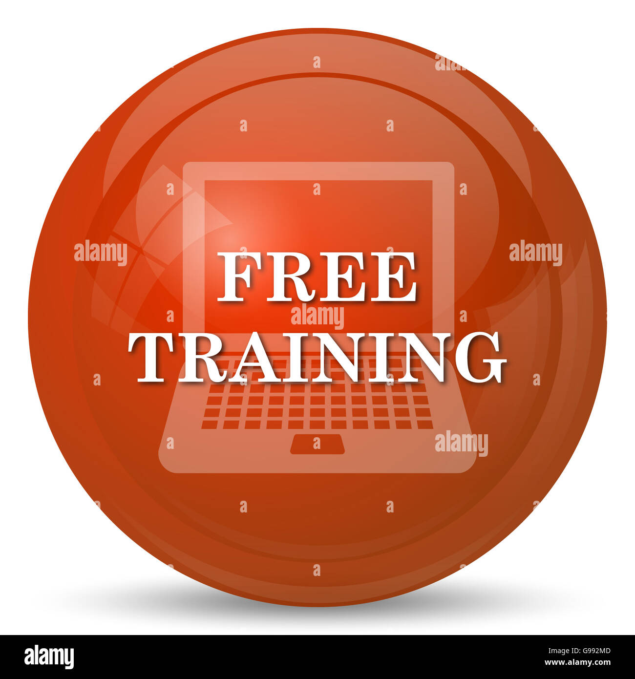 Free training icon. Internet button on white background Stock Photo - Alamy