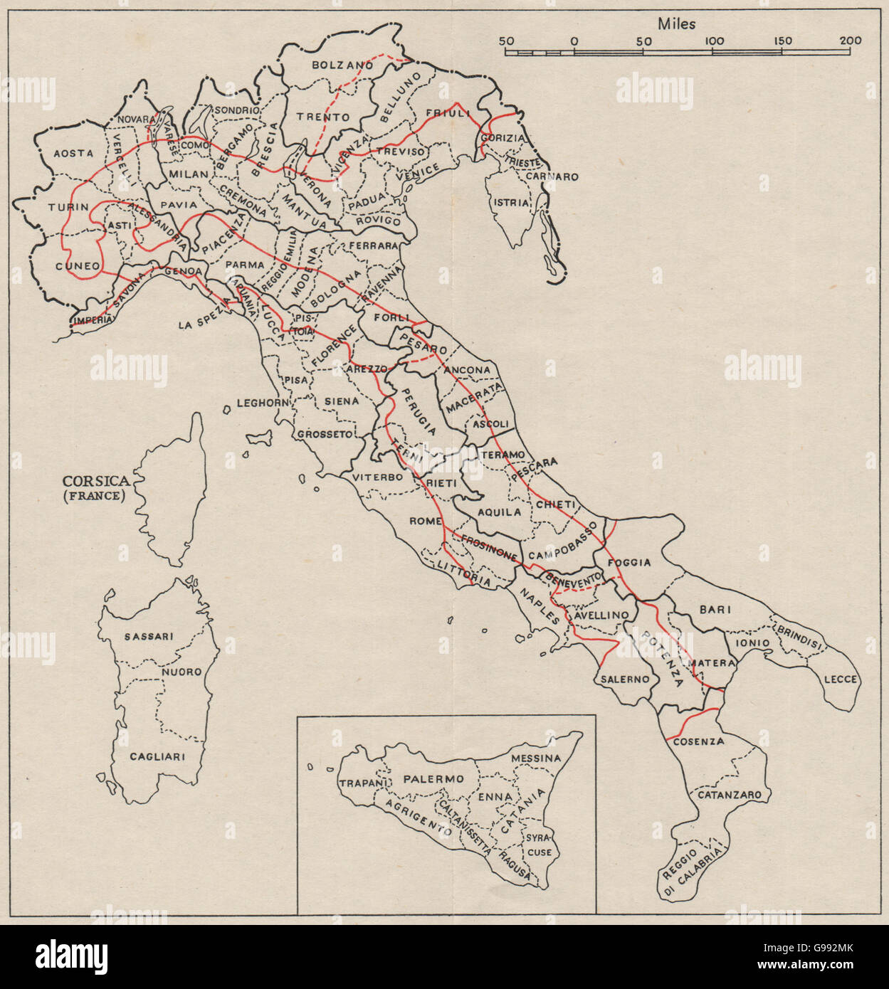 1945 italy map hi-res stock photography and images - Alamy