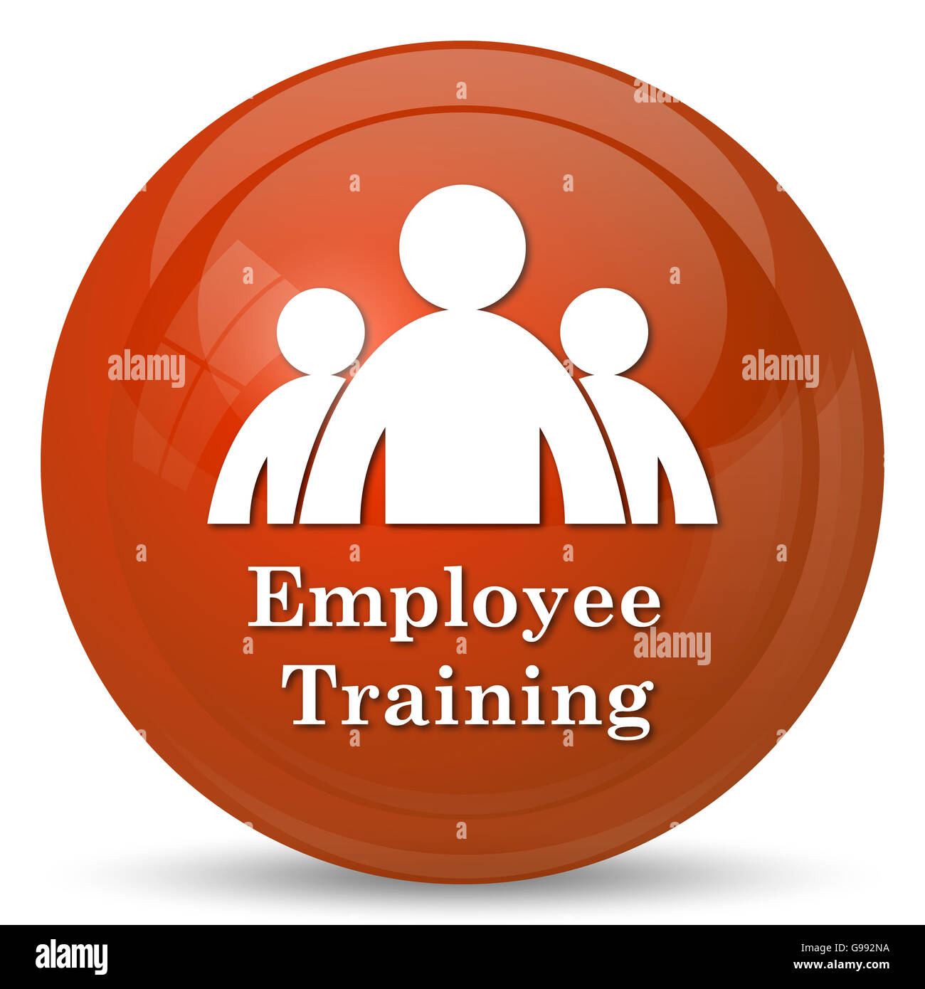 Employee training icon. Internet button on white background Stock Photo ...