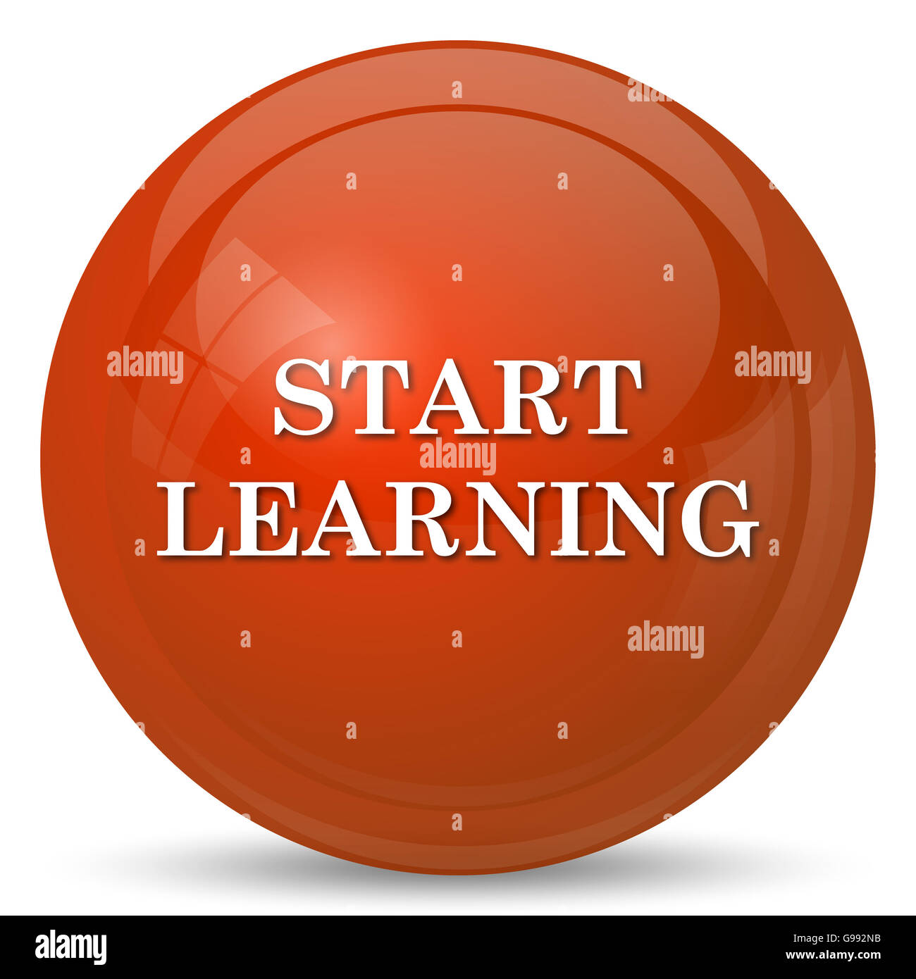 Start learn icon. Internet button on white background Stock Photo - Alamy