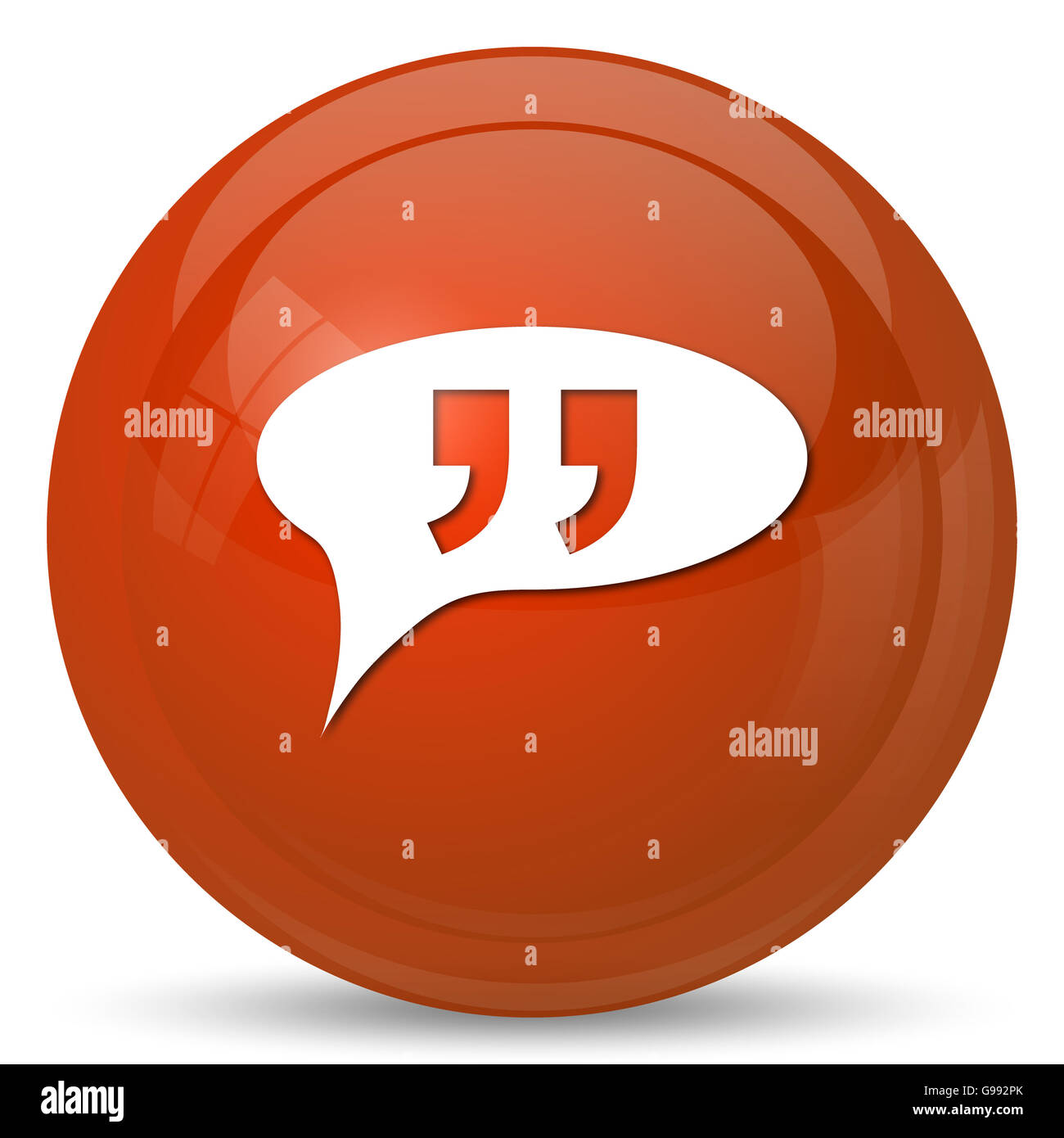 Double quotes icon. Internet button on white background Stock Photo - Alamy