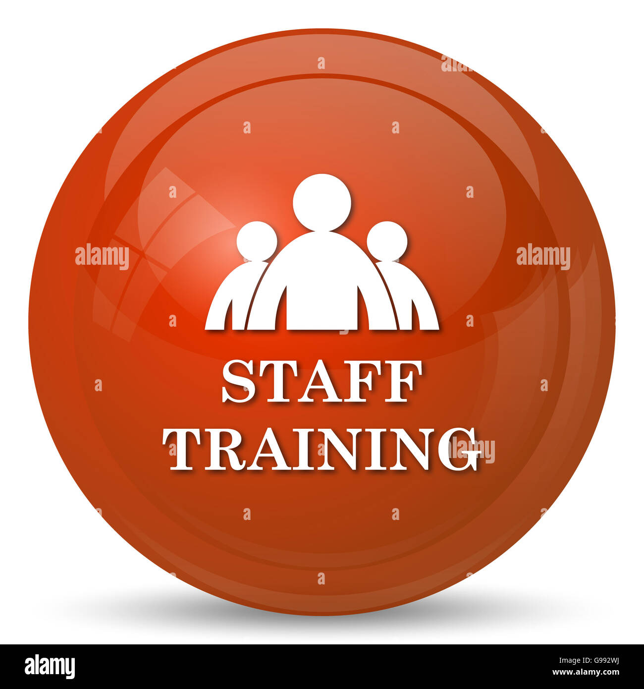 Staff training icon. Internet button on white background Stock Photo ...