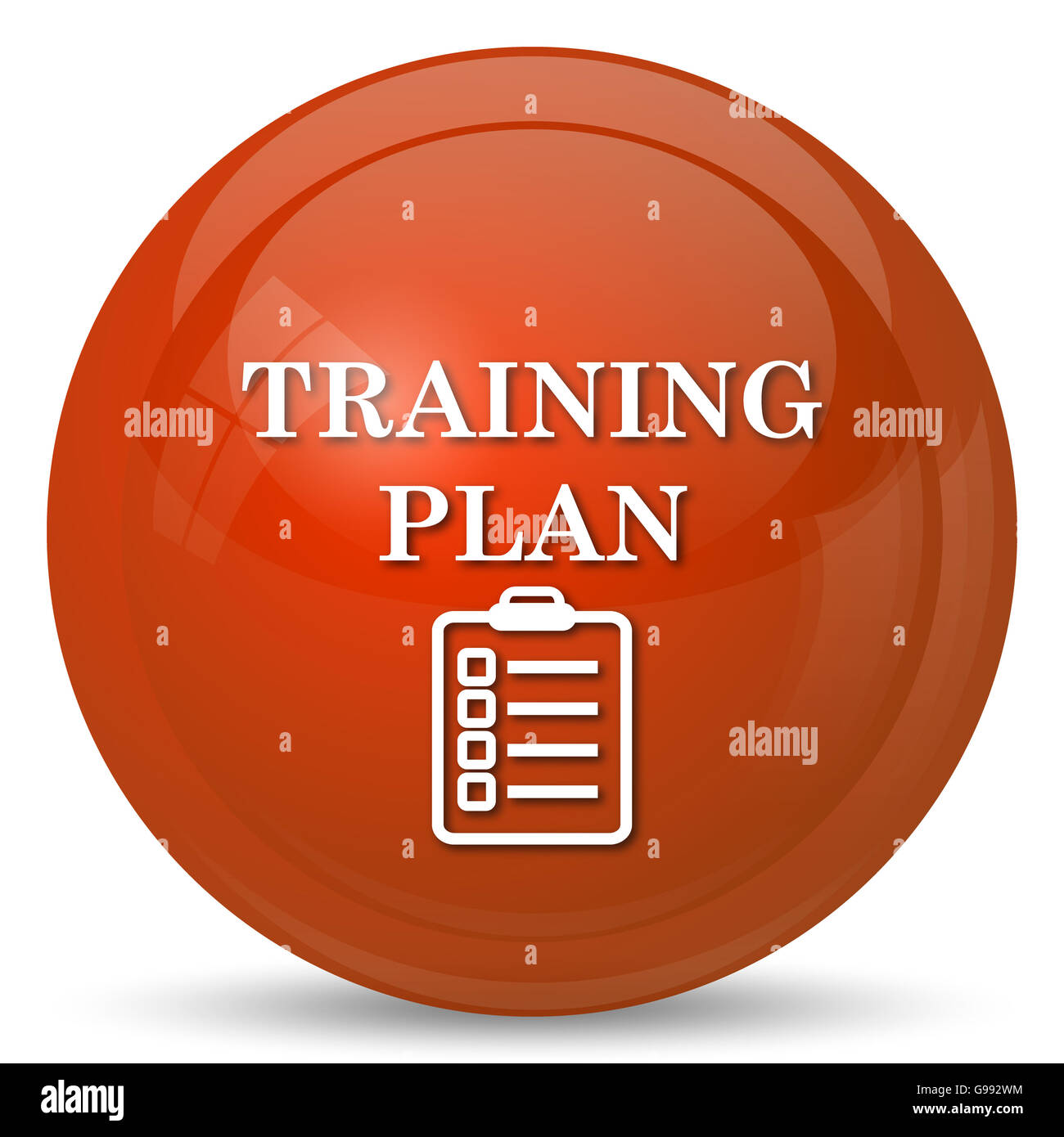 Training plan icon. Internet button on white background Stock Photo - Alamy