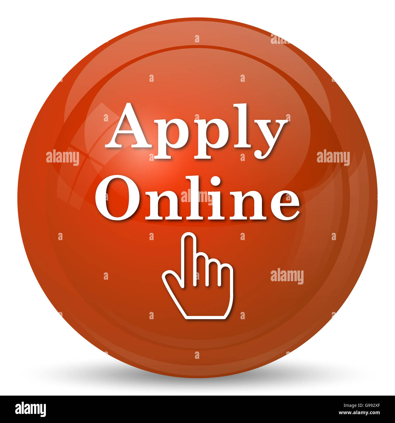 Apply online icon. Internet button on white background Stock Photo - Alamy