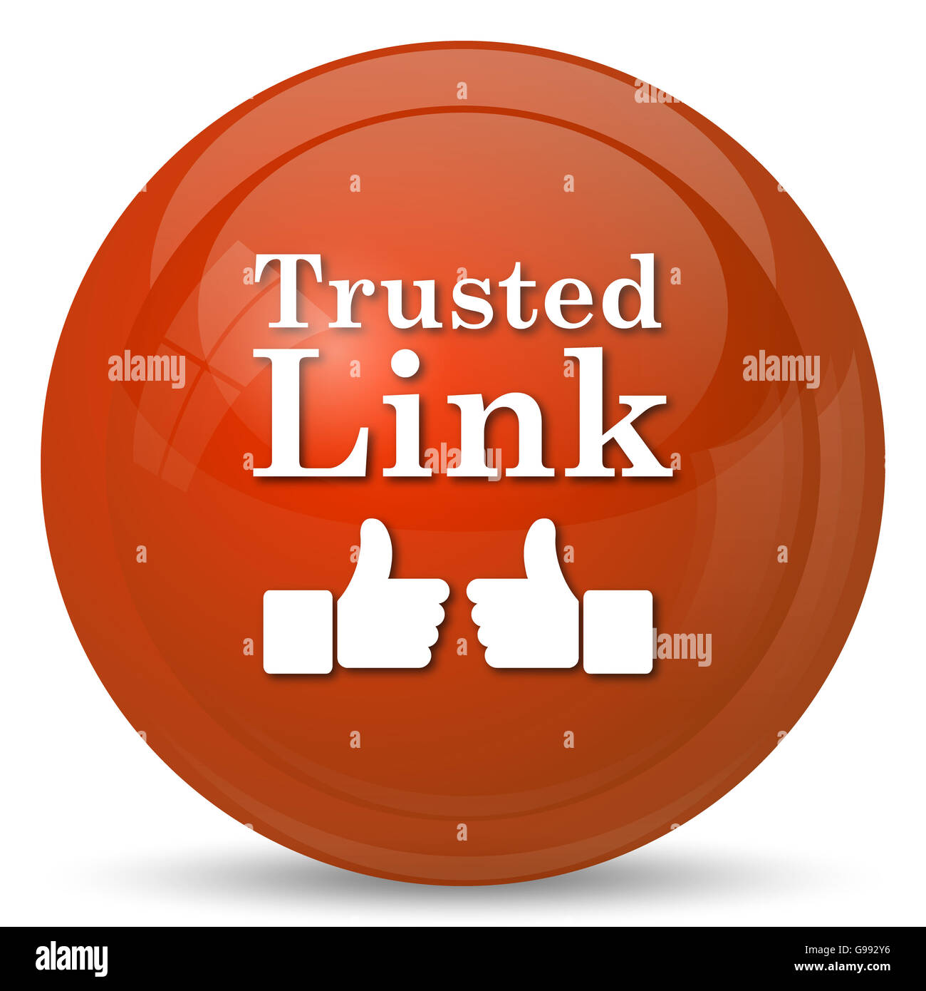 Trusted link icon. Internet button on white background Stock Photo - Alamy