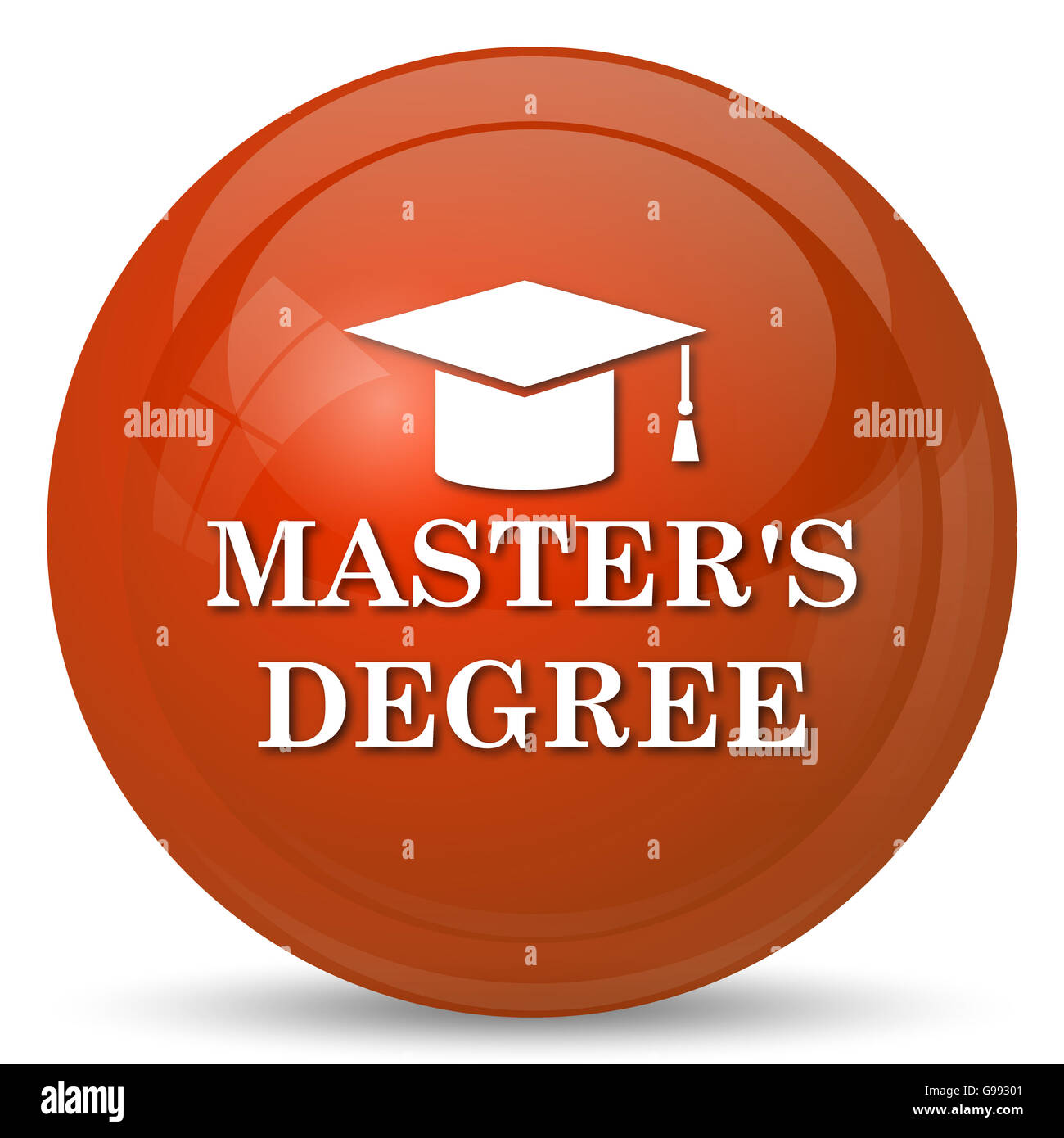 Master's degree icon. Internet button on white background Stock Photo ...