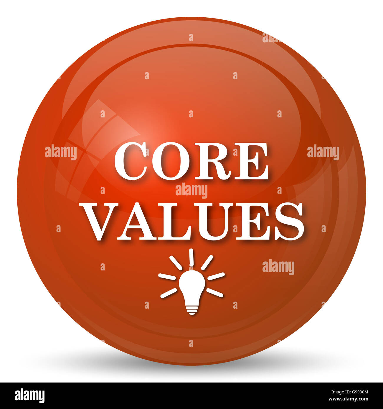 Core values icon. Internet button on white background Stock Photo - Alamy