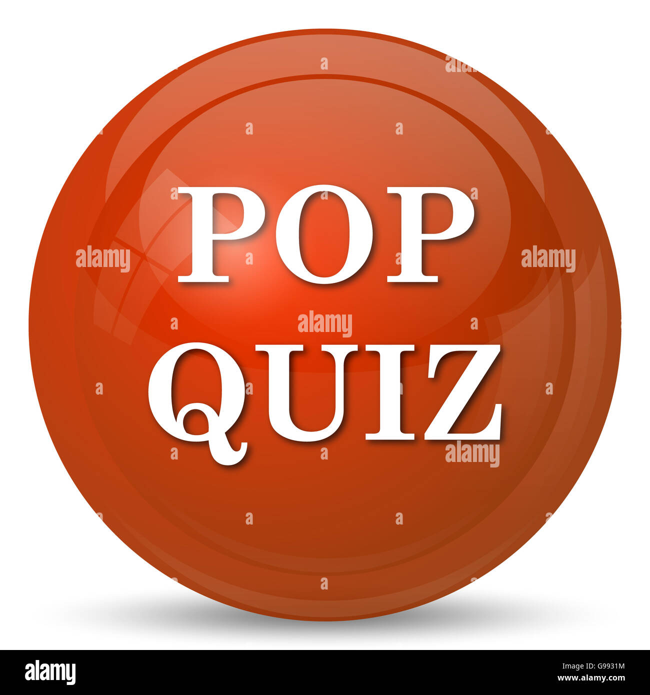 Pop quiz icon. Internet button on white background Stock Photo - Alamy