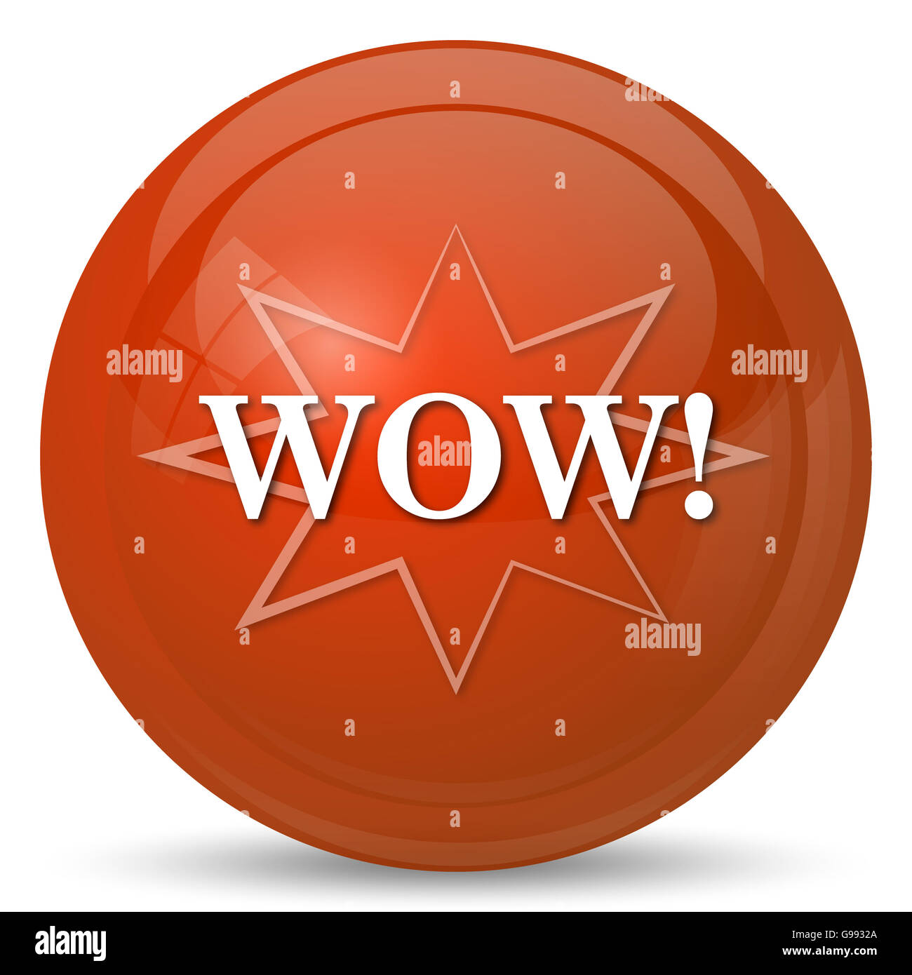 Wow icon. Internet button on white background Stock Photo - Alamy