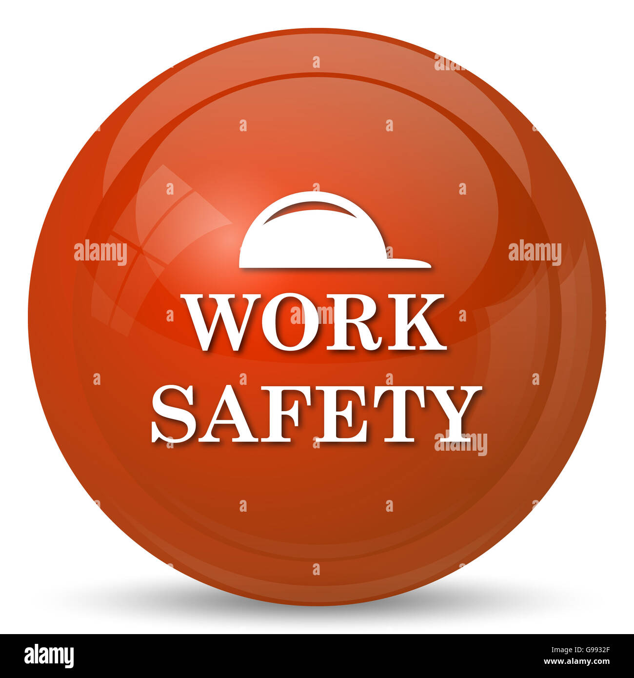 Work safety icon. Internet button on white background Stock Photo - Alamy