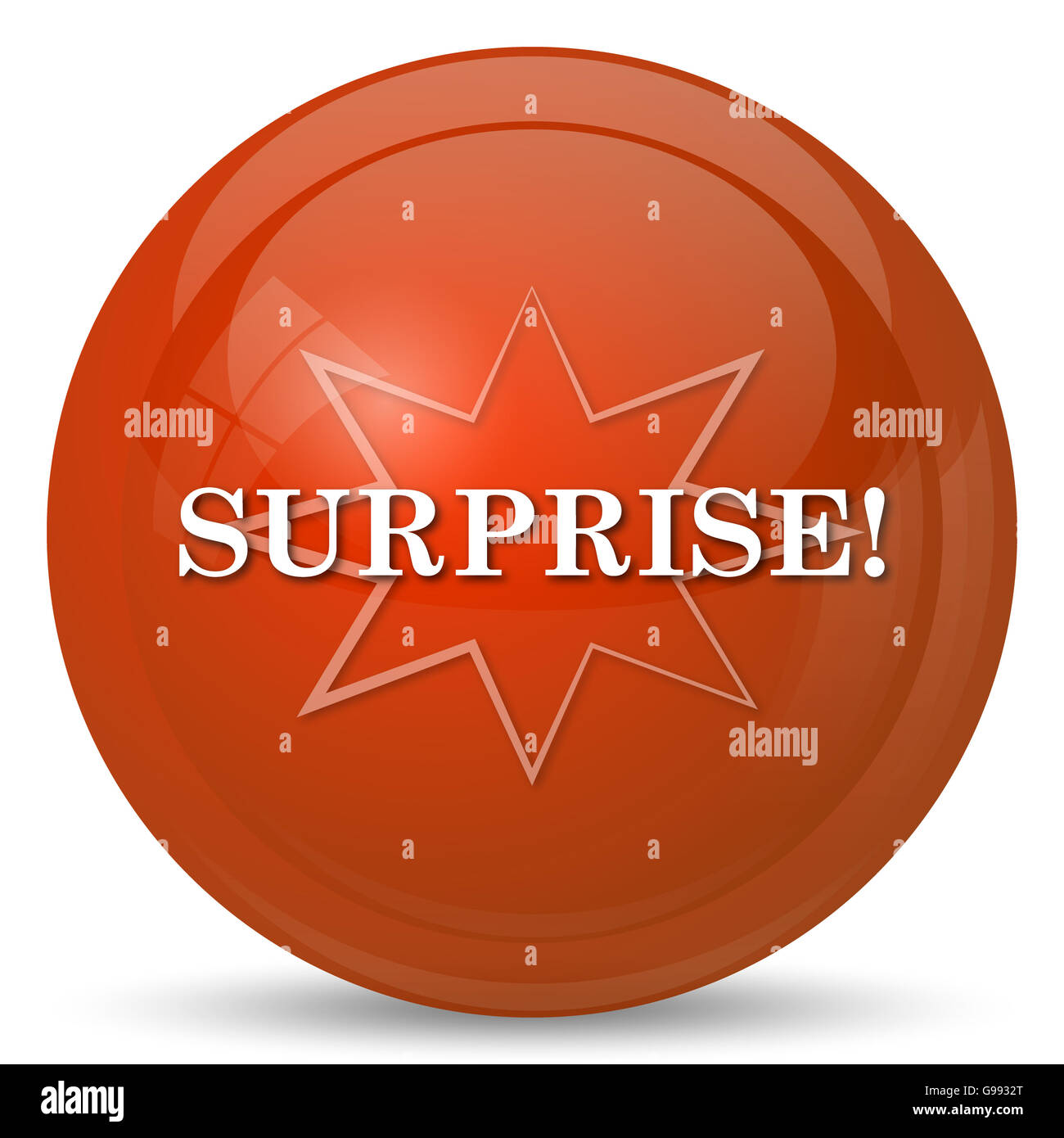 Surprise icon. Internet button on white background Stock Photo - Alamy