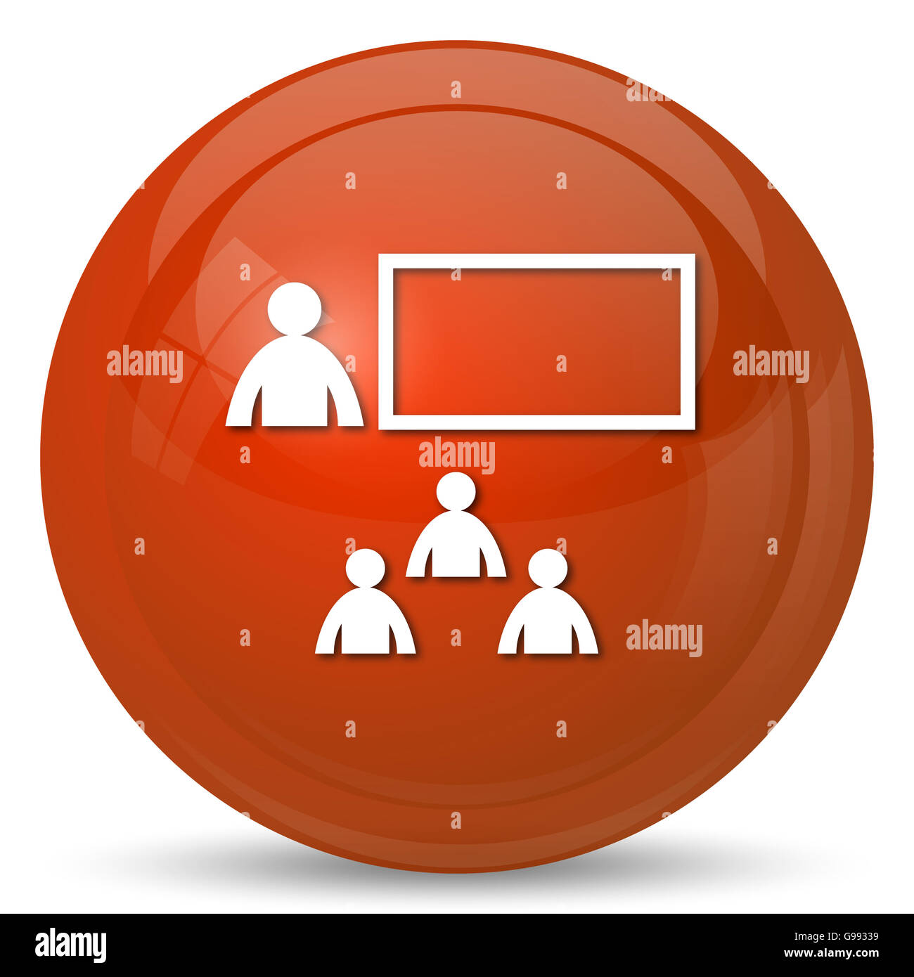 Presenting icon. Internet button on white background Stock Photo - Alamy