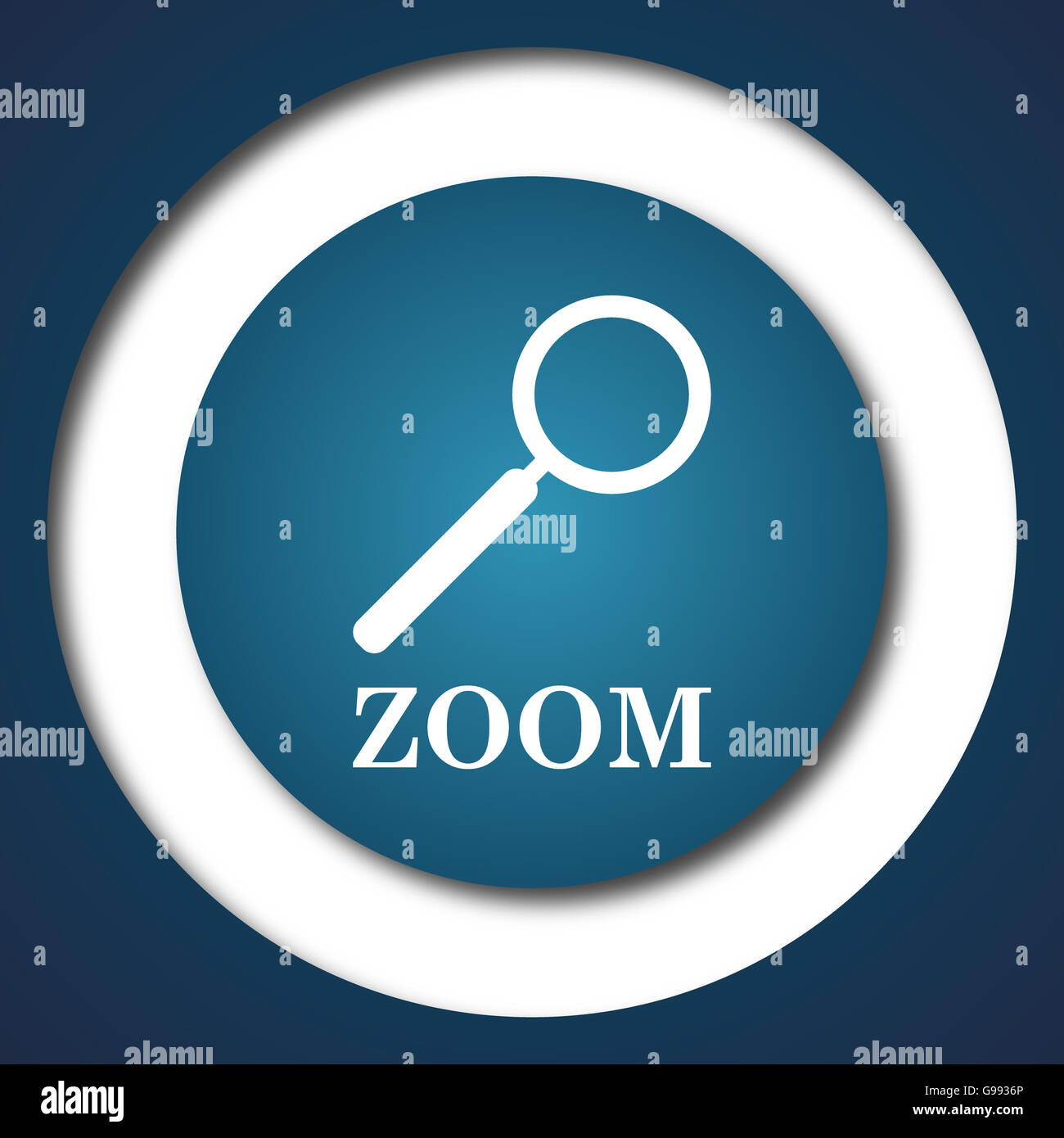 Zoom with loupe icon. Internet button on white background Stock Photo ...
