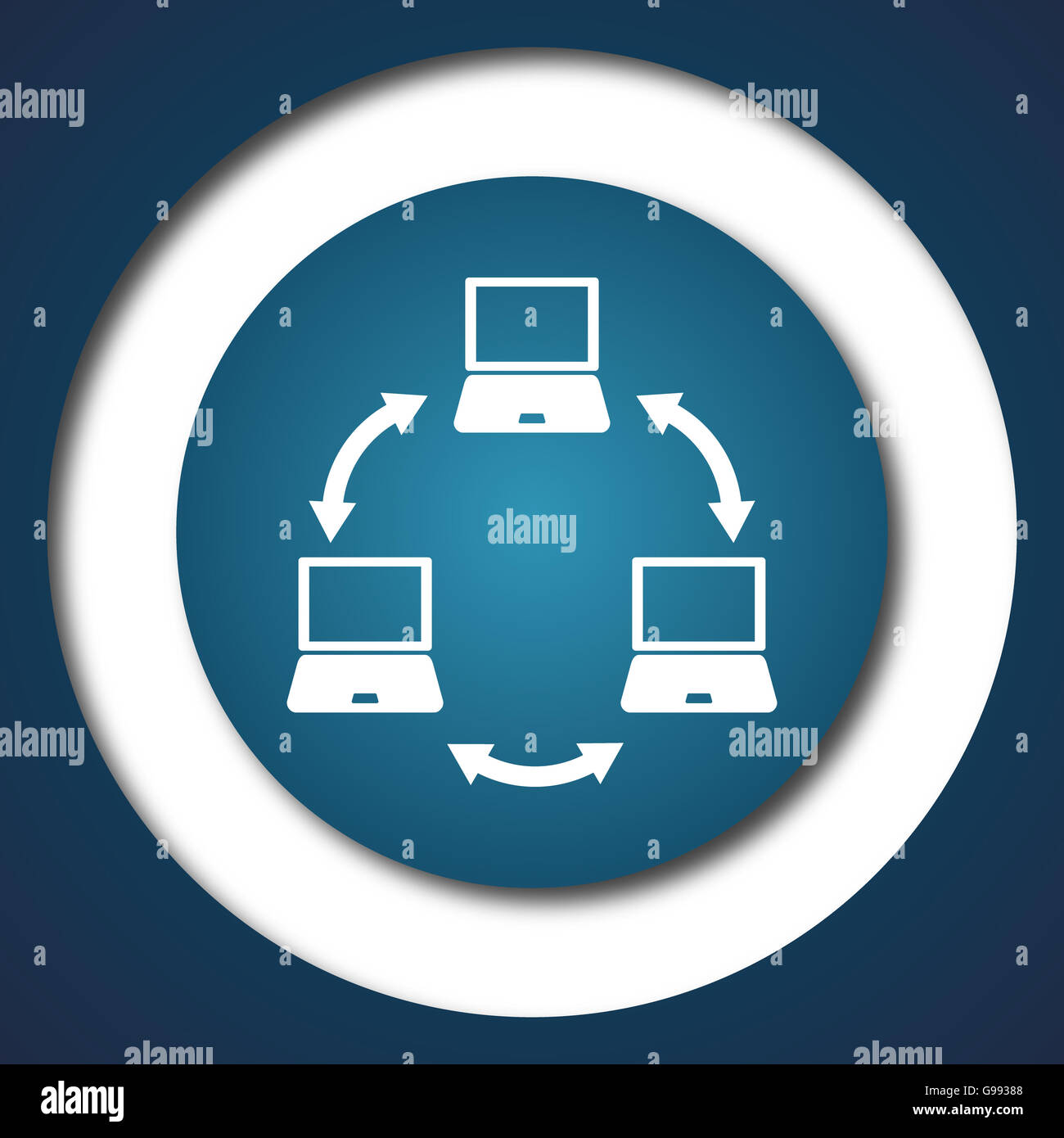 Computer network icon. Internet button on white background Stock Photo ...