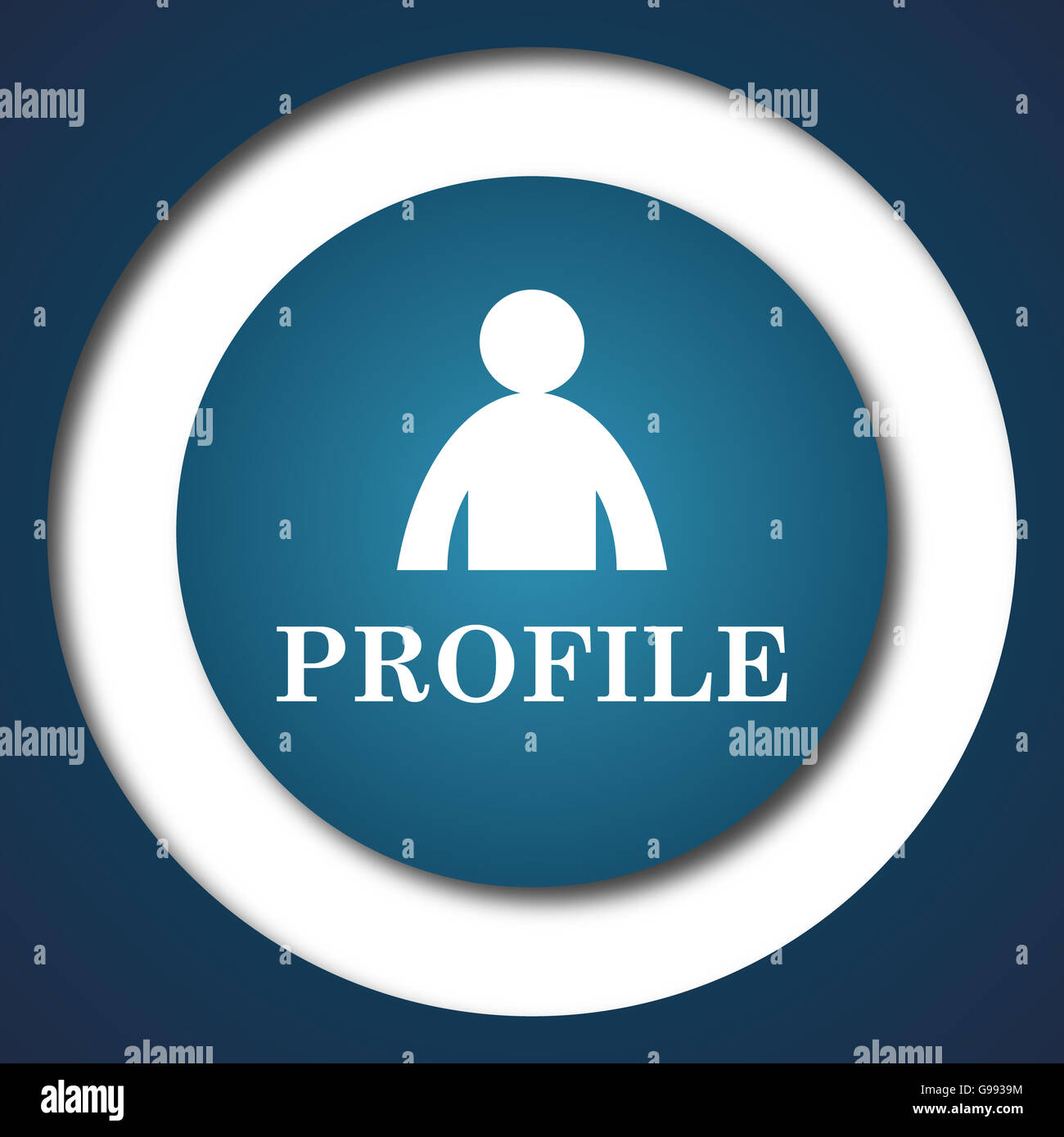 Profile icon. Internet button on white background Stock Photo - Alamy