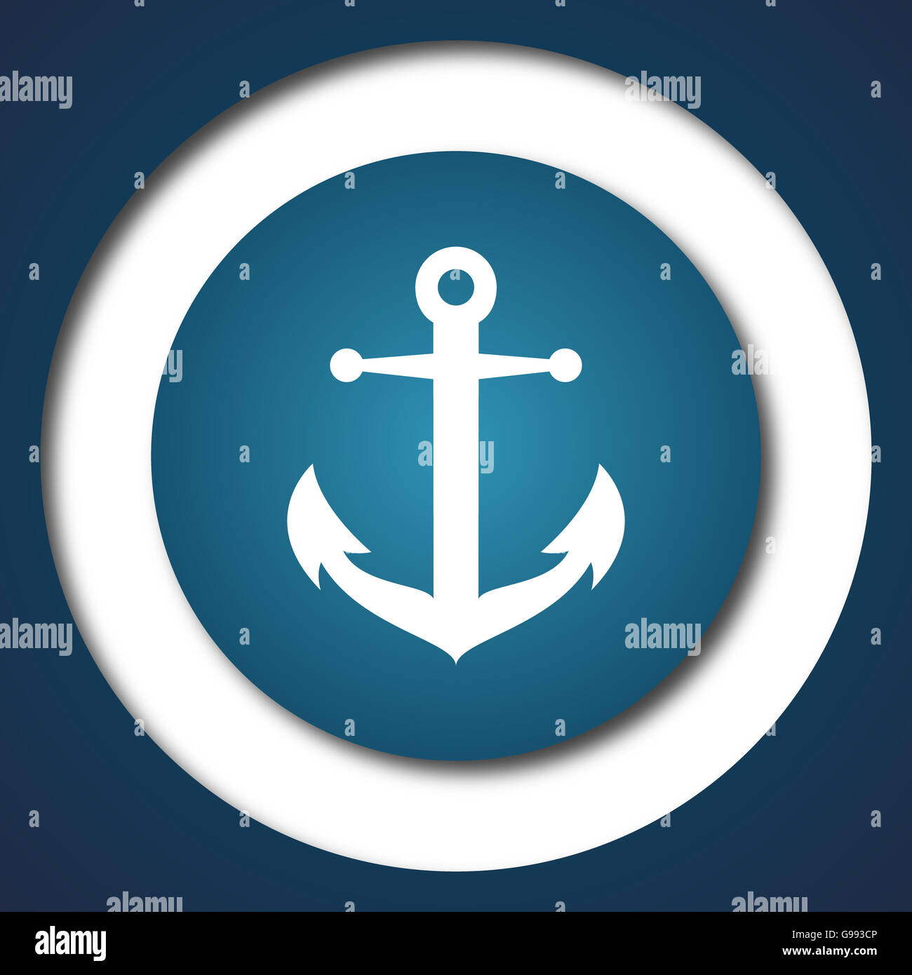 Anchor icon. Internet button on white background Stock Photo - Alamy