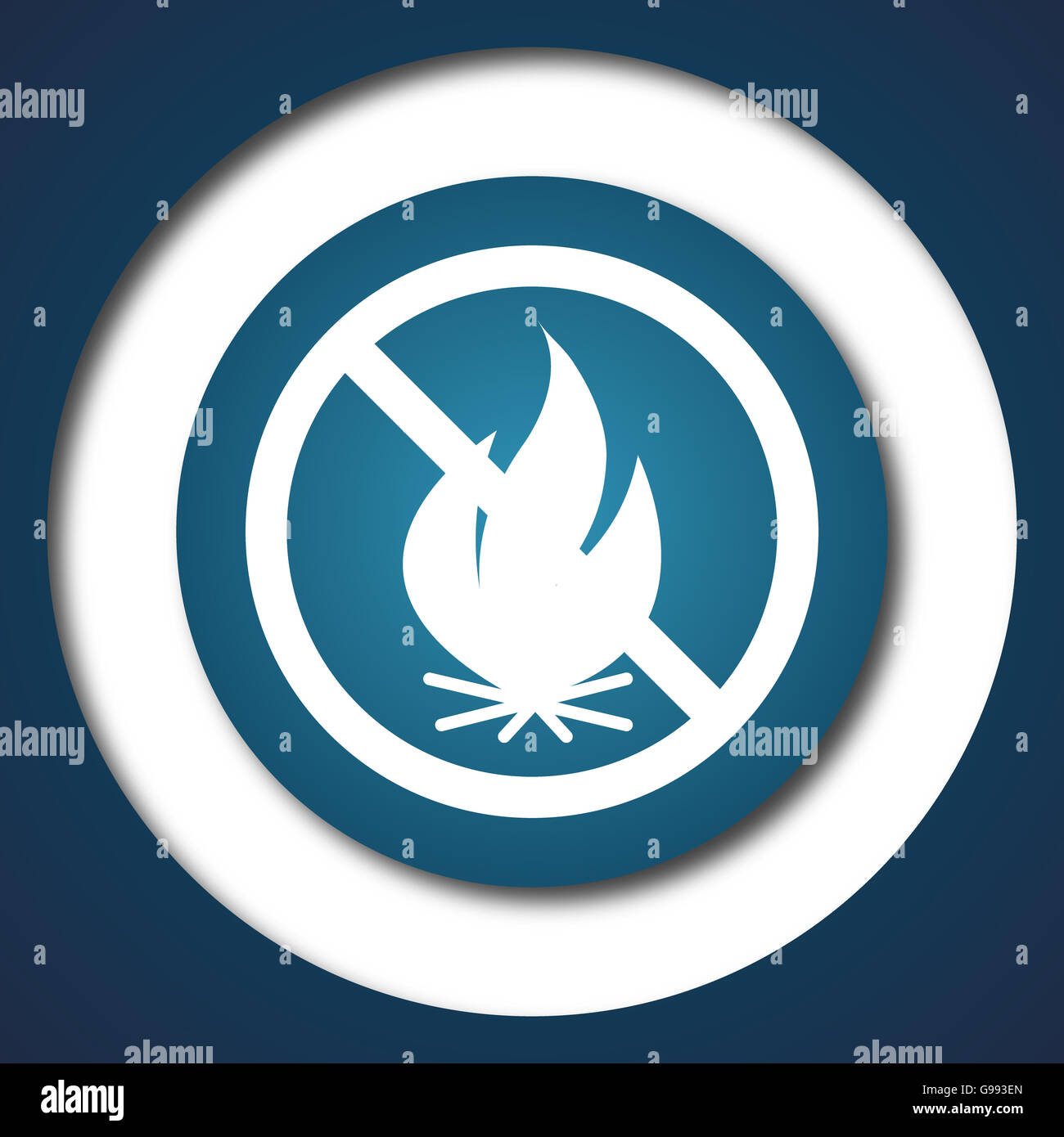 Fire forbidden icon. Internet button on white background Stock Photo ...