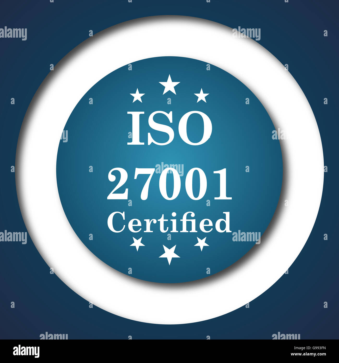 ISO 27001 icon. Internet button on white background Stock Photo - Alamy