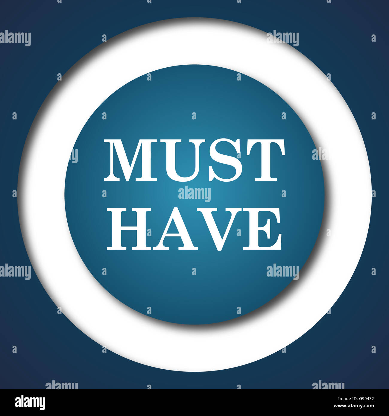 Must have icon. Internet button on white background Stock Photo - Alamy