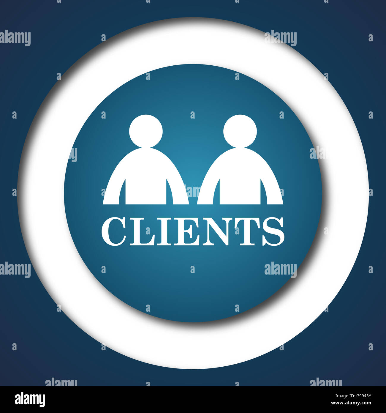 Clients icon. Internet button on white background Stock Photo - Alamy