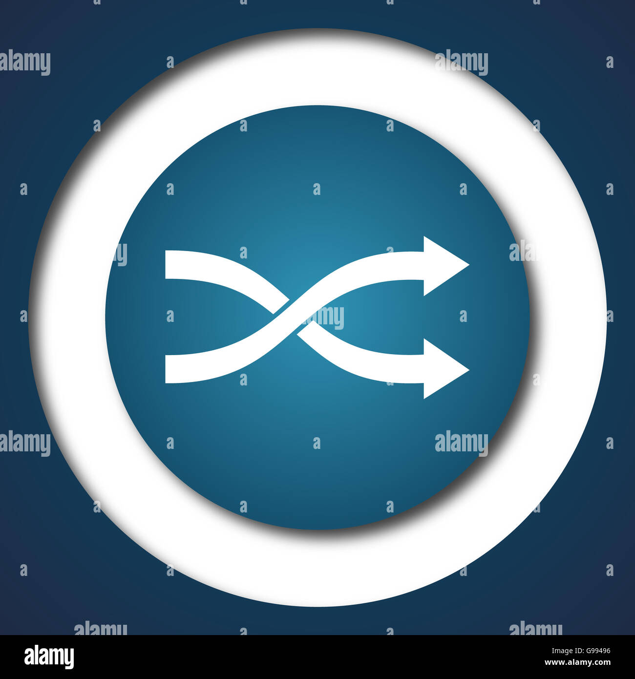 Shuffle icon. Internet button on white background Stock Photo - Alamy