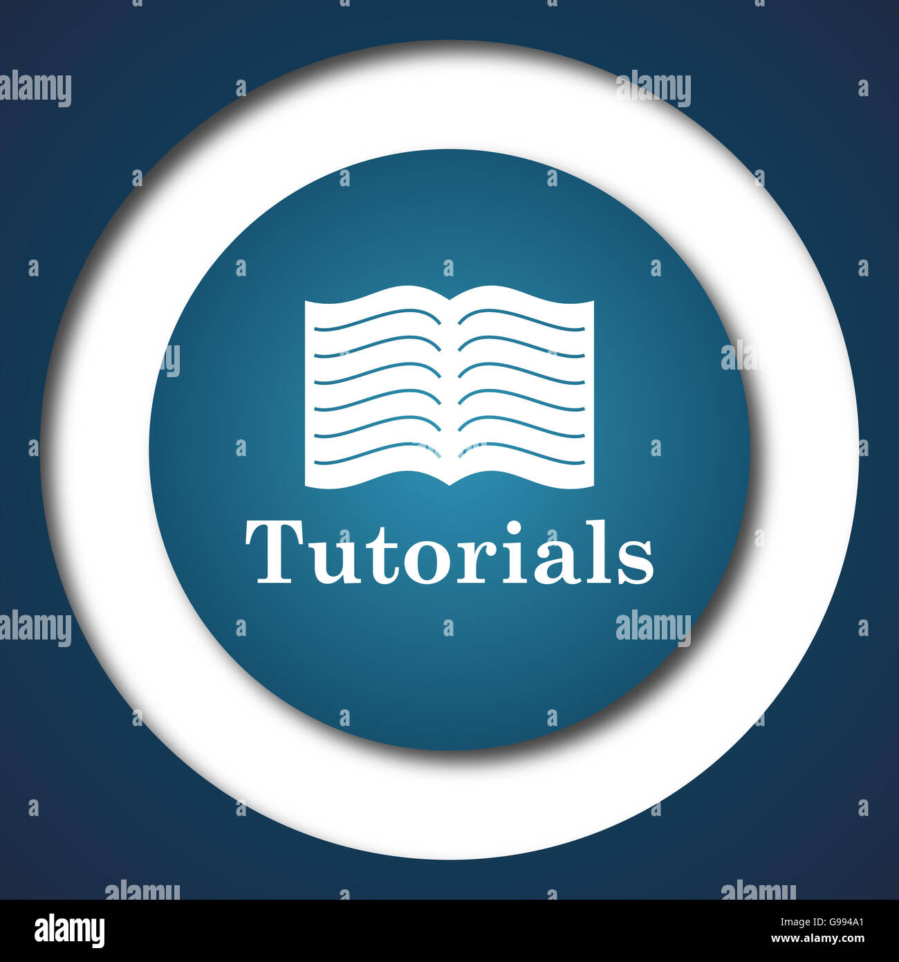 Tutorials icon. Internet button on white background Stock Photo - Alamy