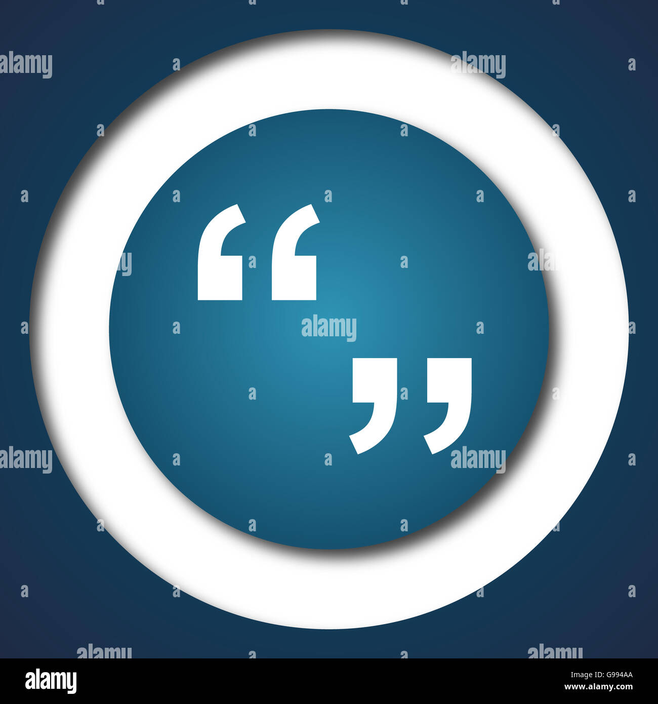 Quotation marks icon. Internet button on white background Stock Photo ...