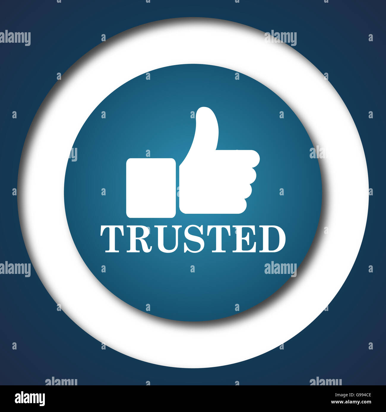 Trusted icon. Internet button on white background Stock Photo - Alamy