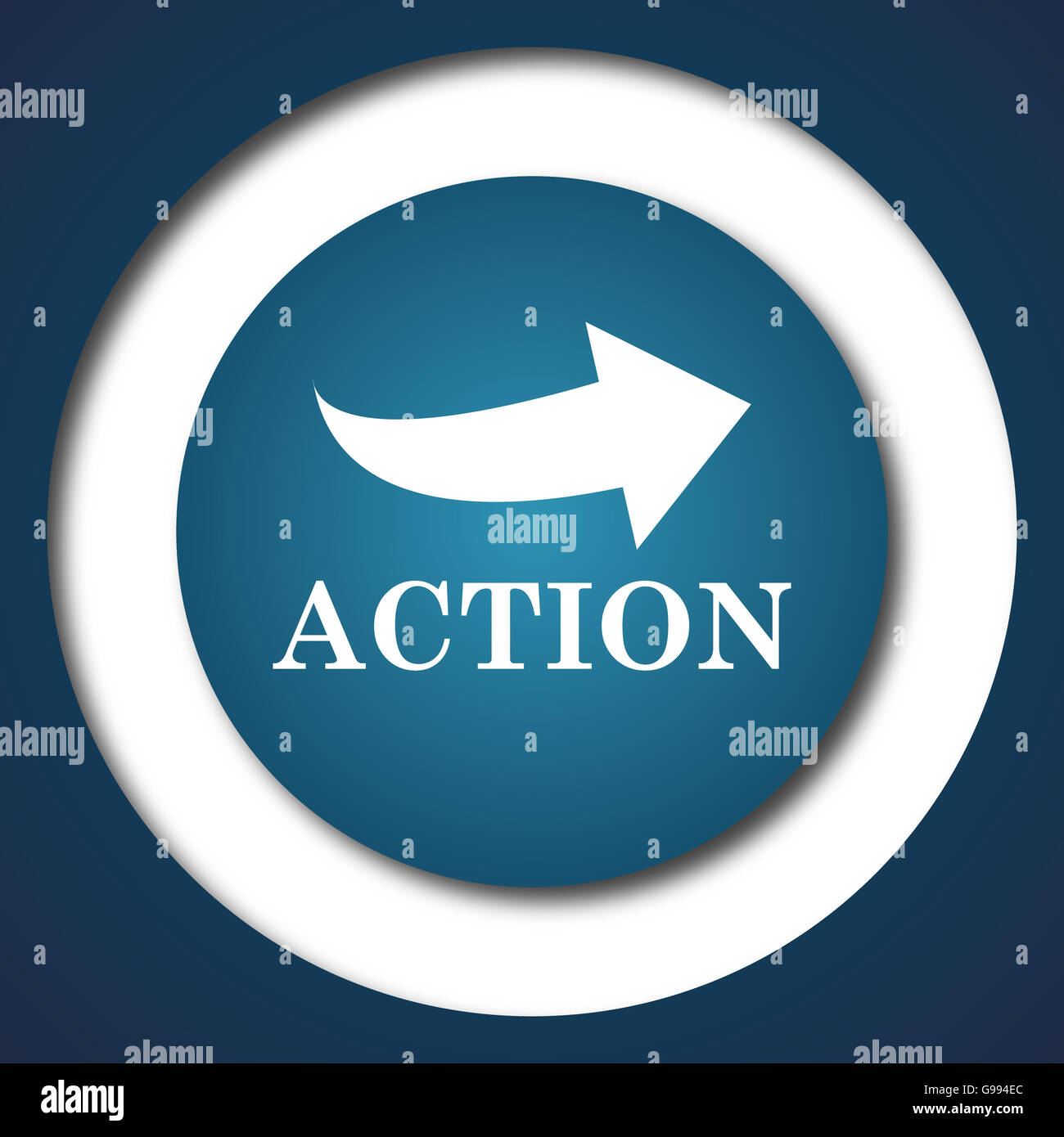 Action icon. Internet button on white background Stock Photo - Alamy
