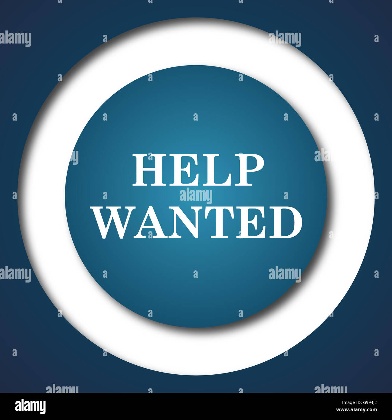 Help wanted icon. Internet button on white background Stock Photo - Alamy