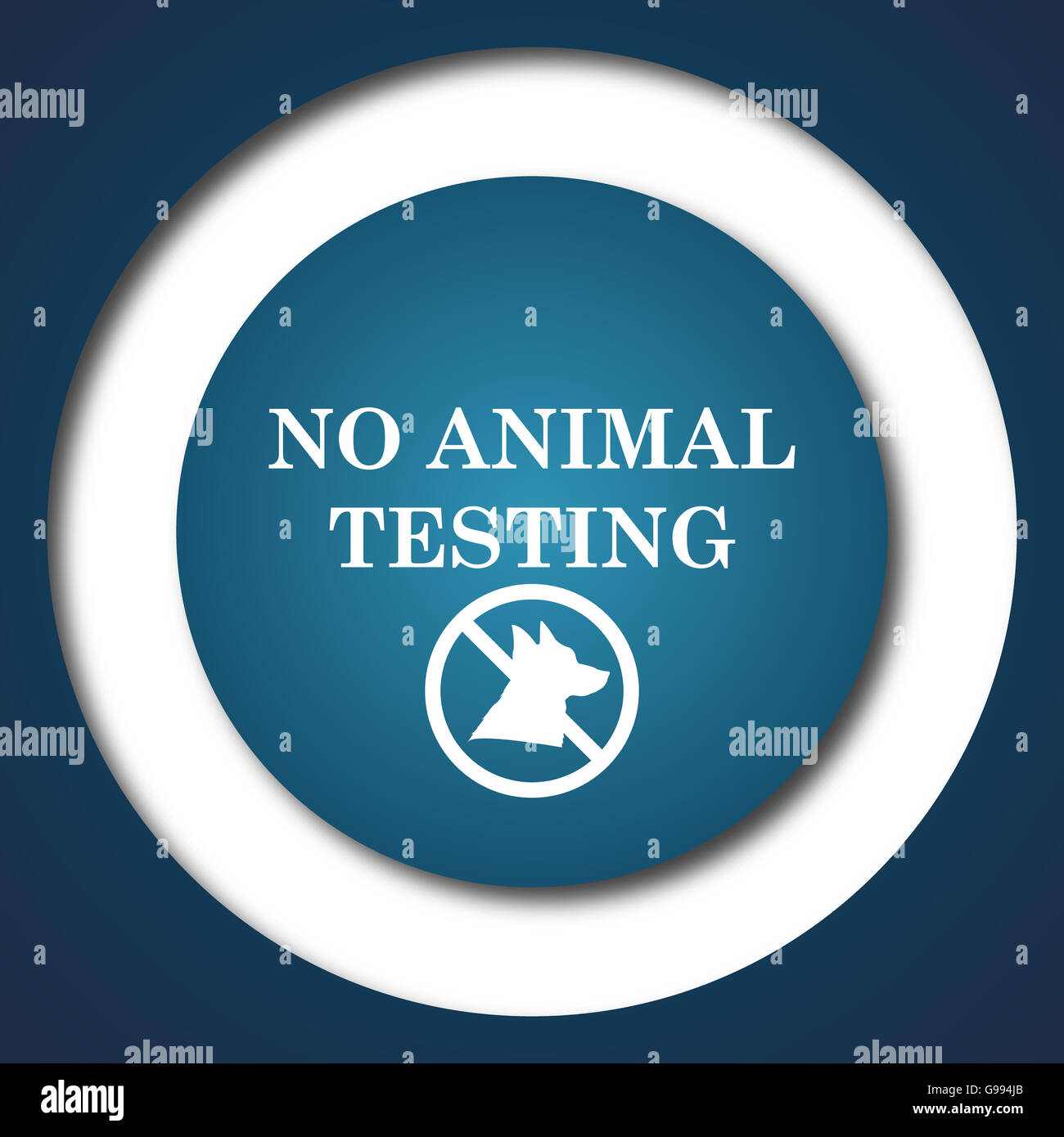No animal testing icon. Internet button on white background Stock Photo ...