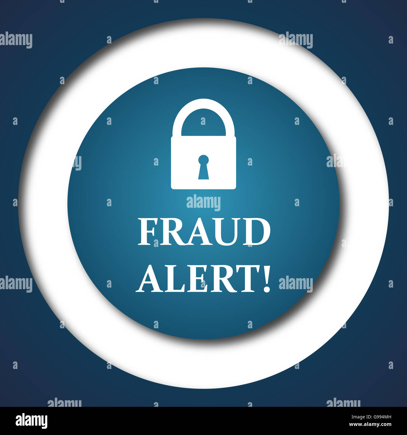 Fraud alert icon. Internet button on white background Stock Photo - Alamy