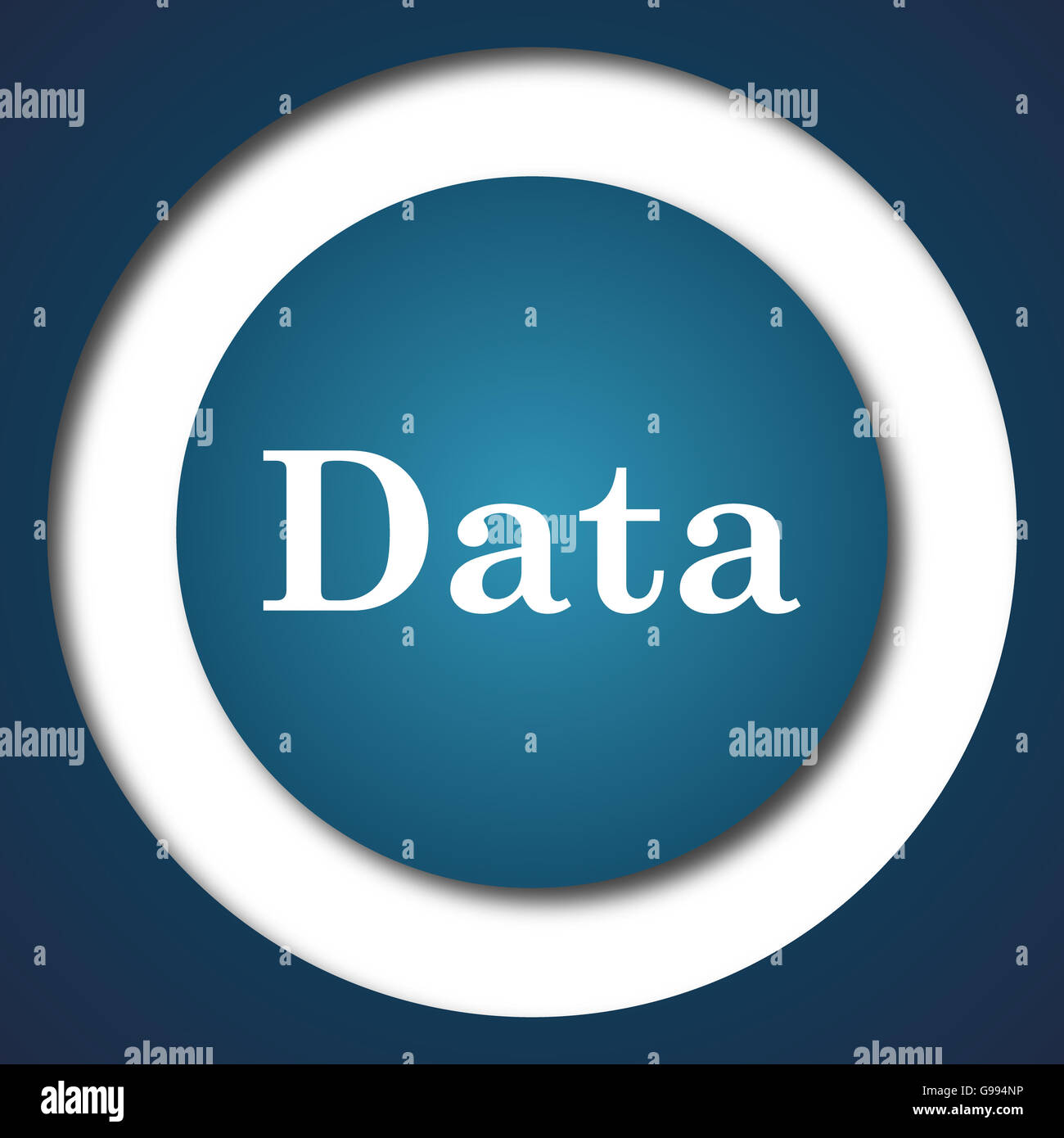 Data icon. Internet button on white background Stock Photo - Alamy