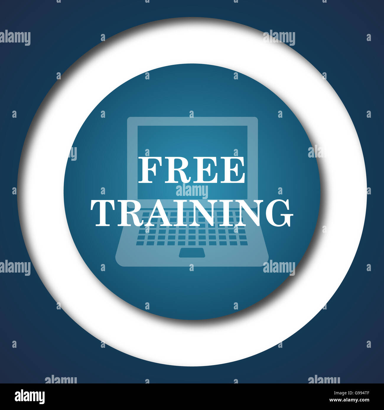Free training icon. Internet button on white background Stock Photo - Alamy