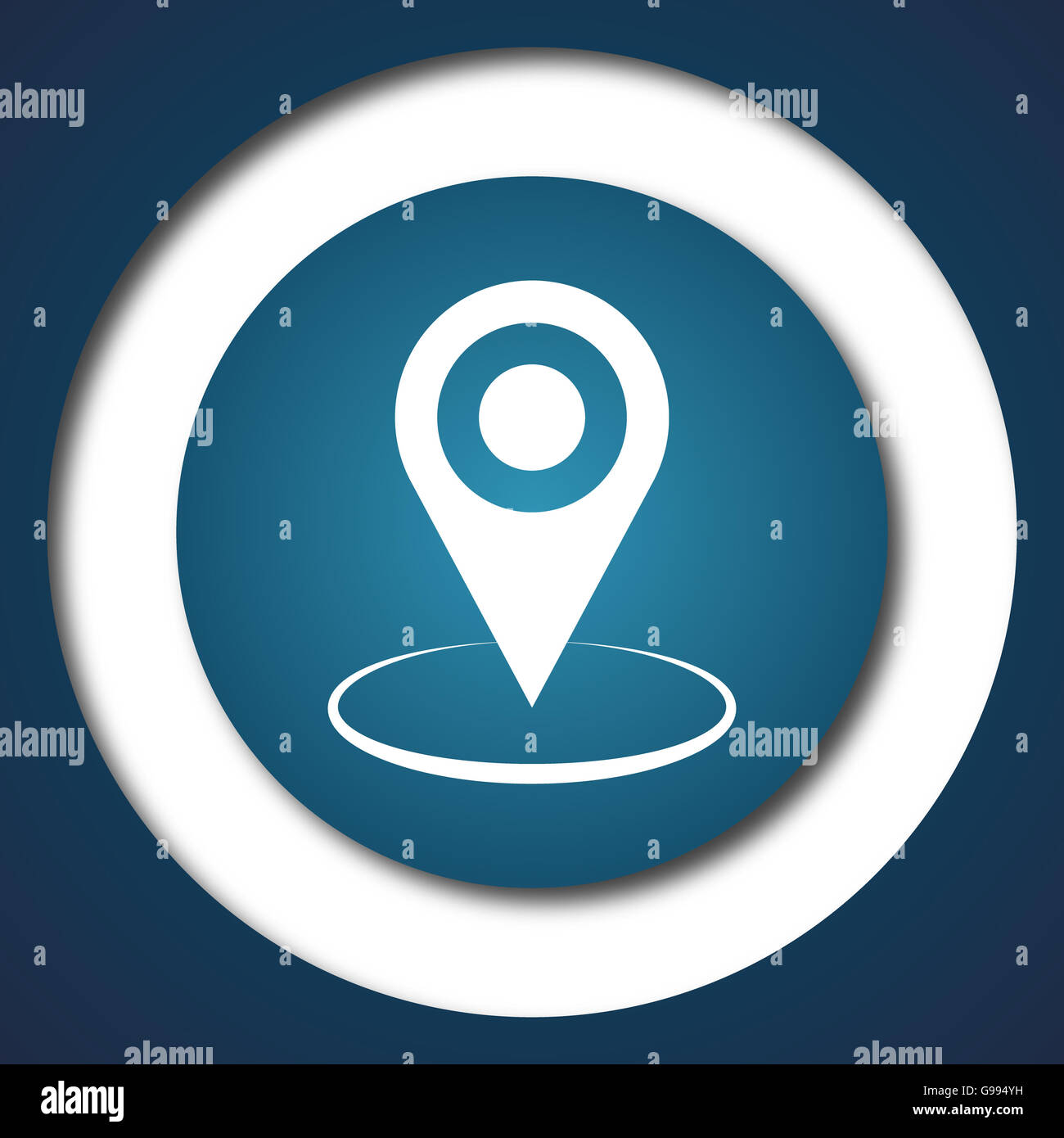 Pin location icon. Internet button on white background Stock Photo - Alamy
