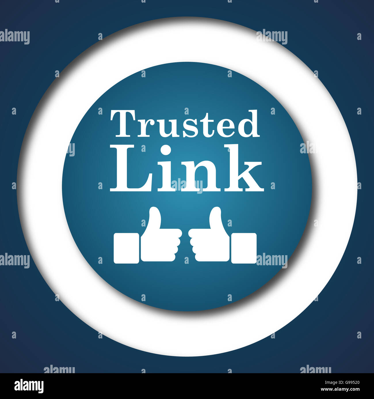 Trusted link icon. Internet button on white background Stock Photo - Alamy