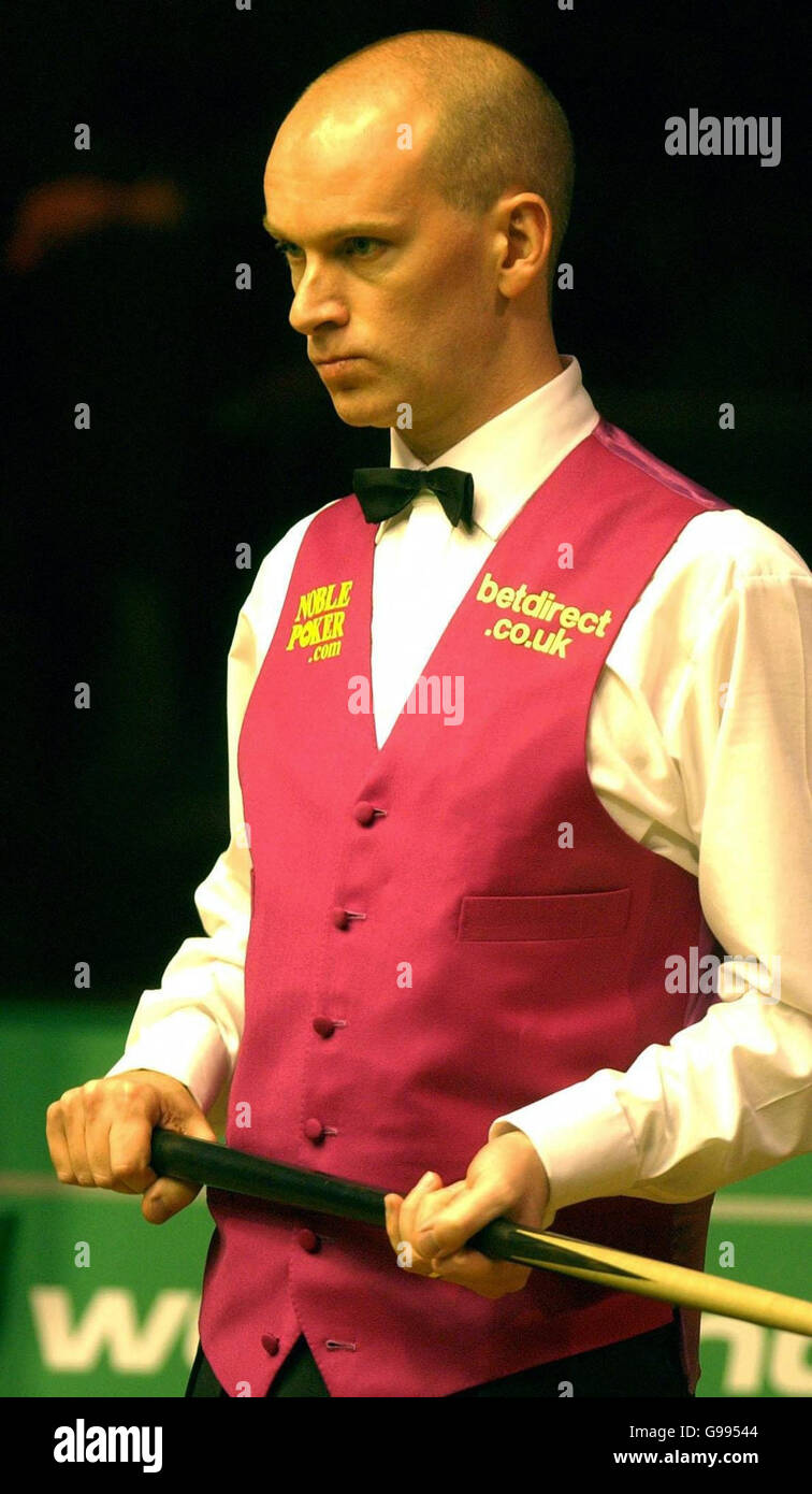 SNOOKER World. Peter Ebdon in action against Marco Fu during the semi ...