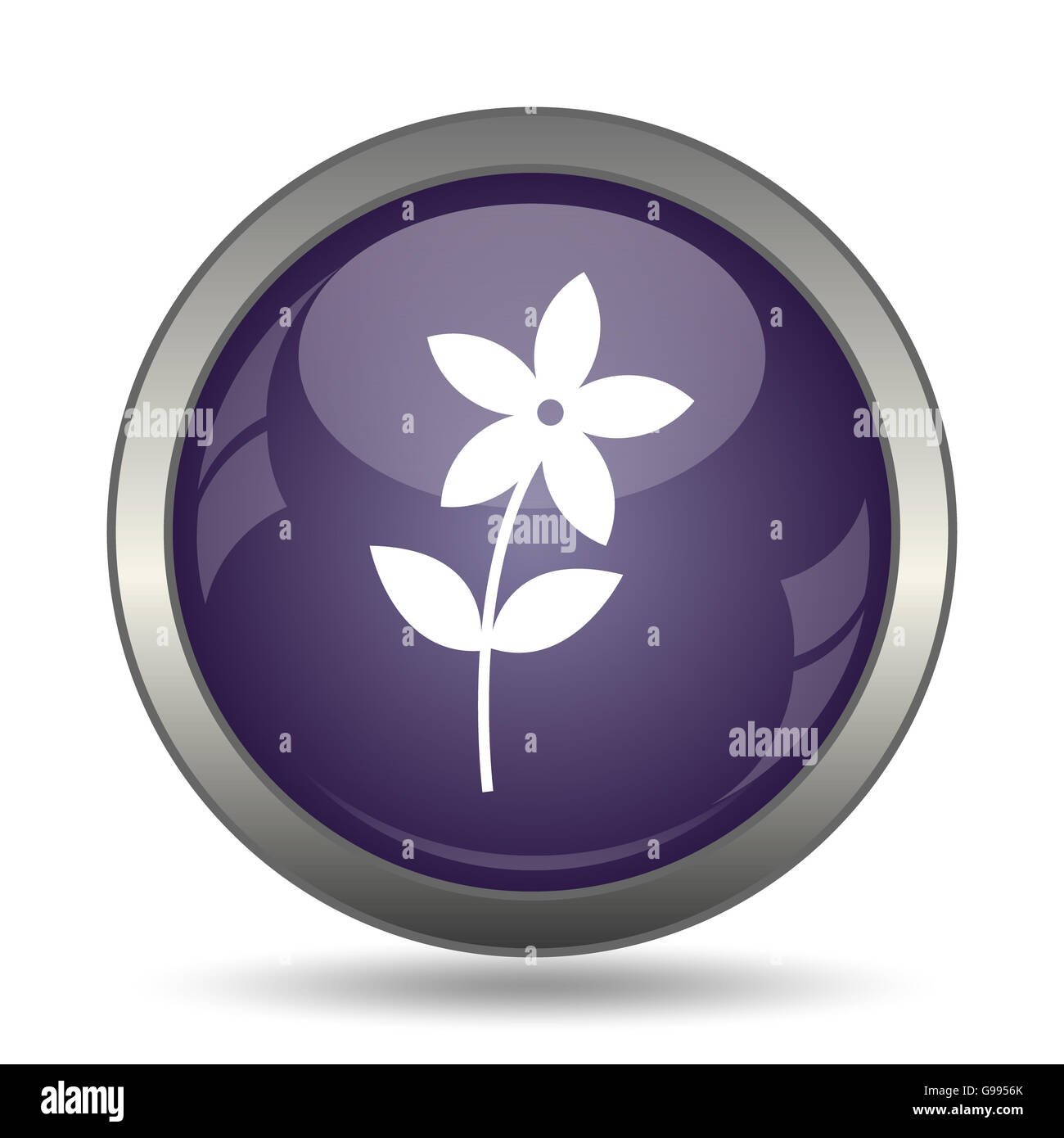 Flower icon icon. Internet button on white background Stock Photo - Alamy