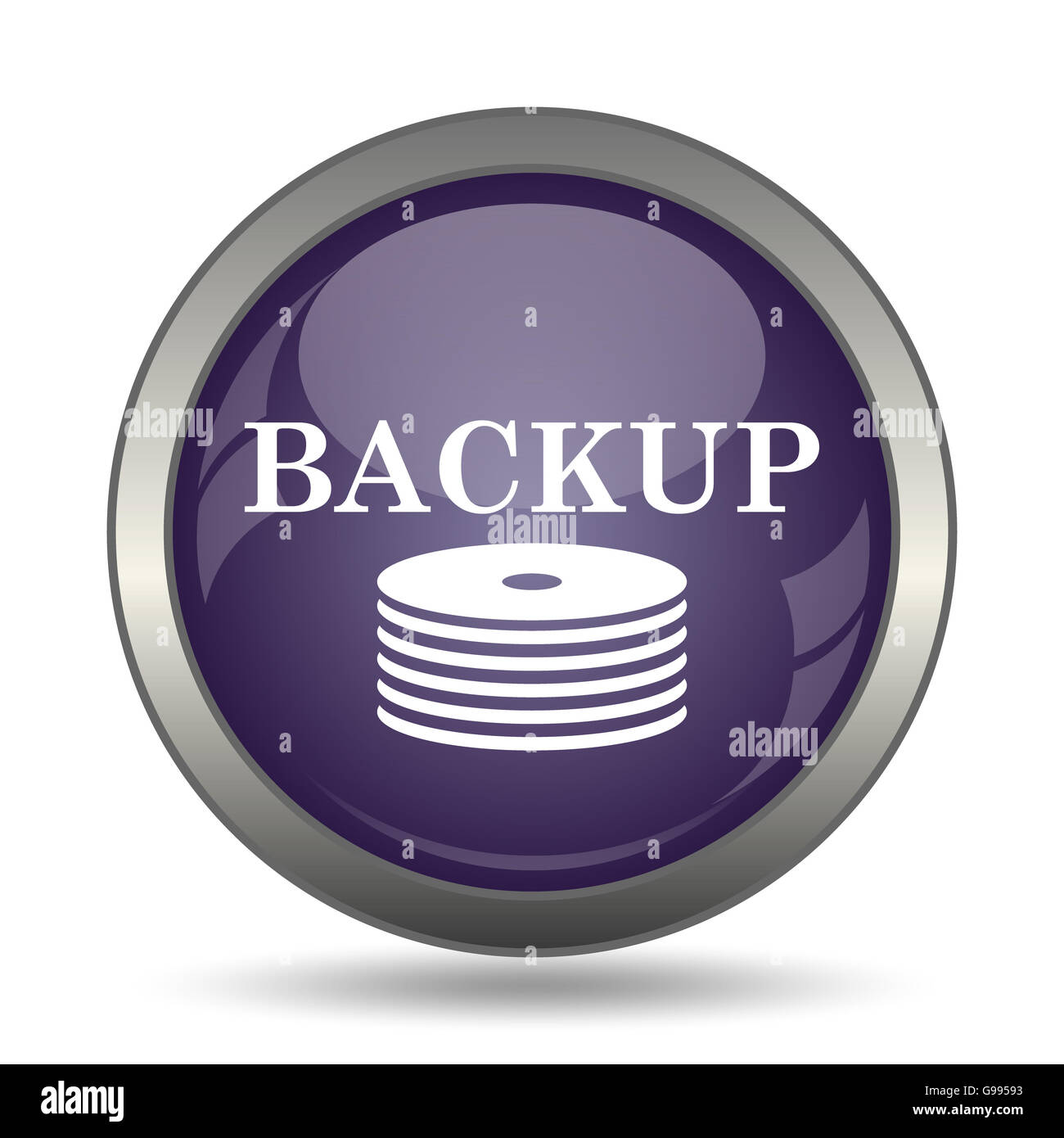 Back-up icon. Internet button on white background Stock Photo - Alamy