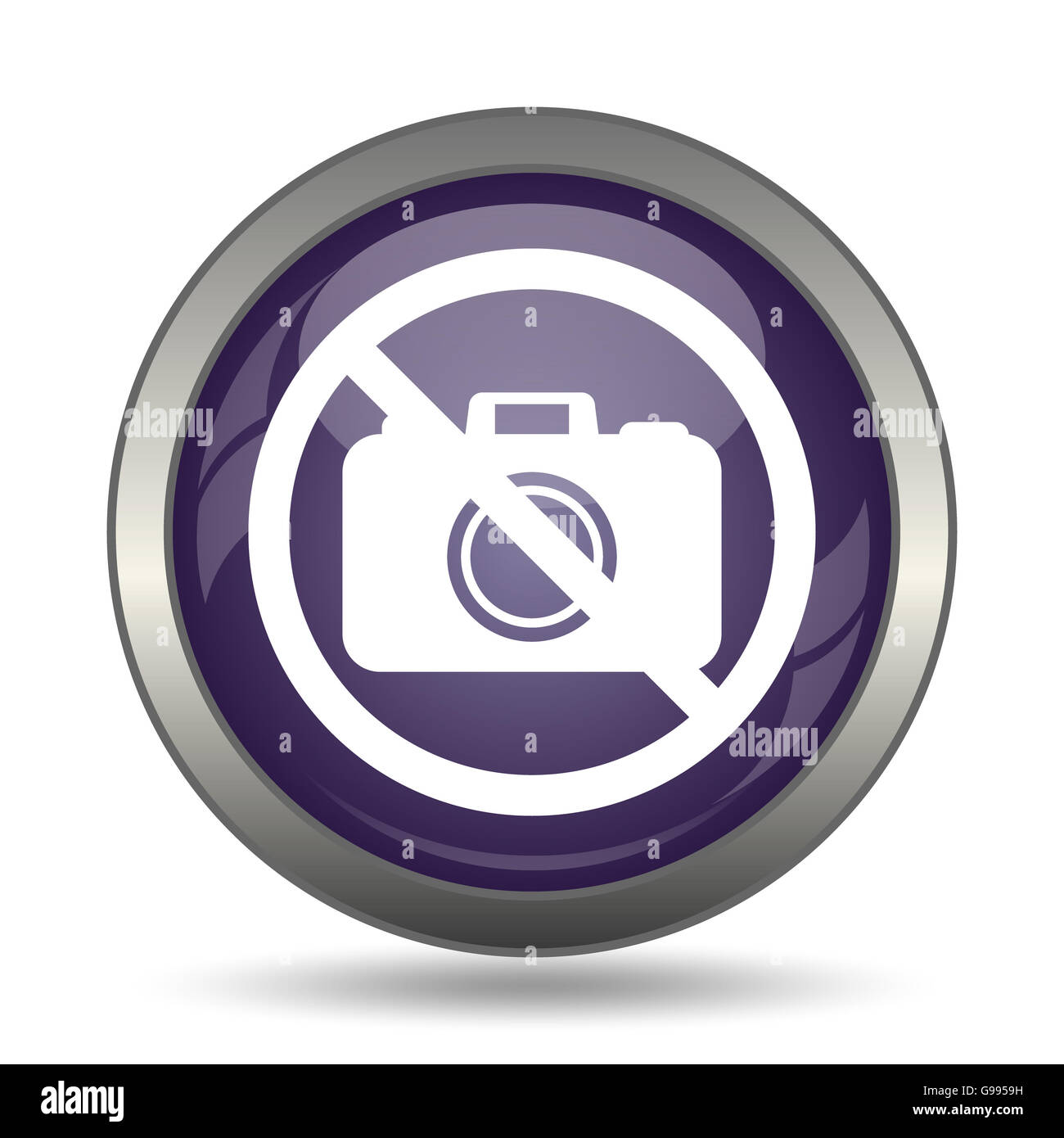 Forbidden camera icon. Internet button on white background Stock Photo ...