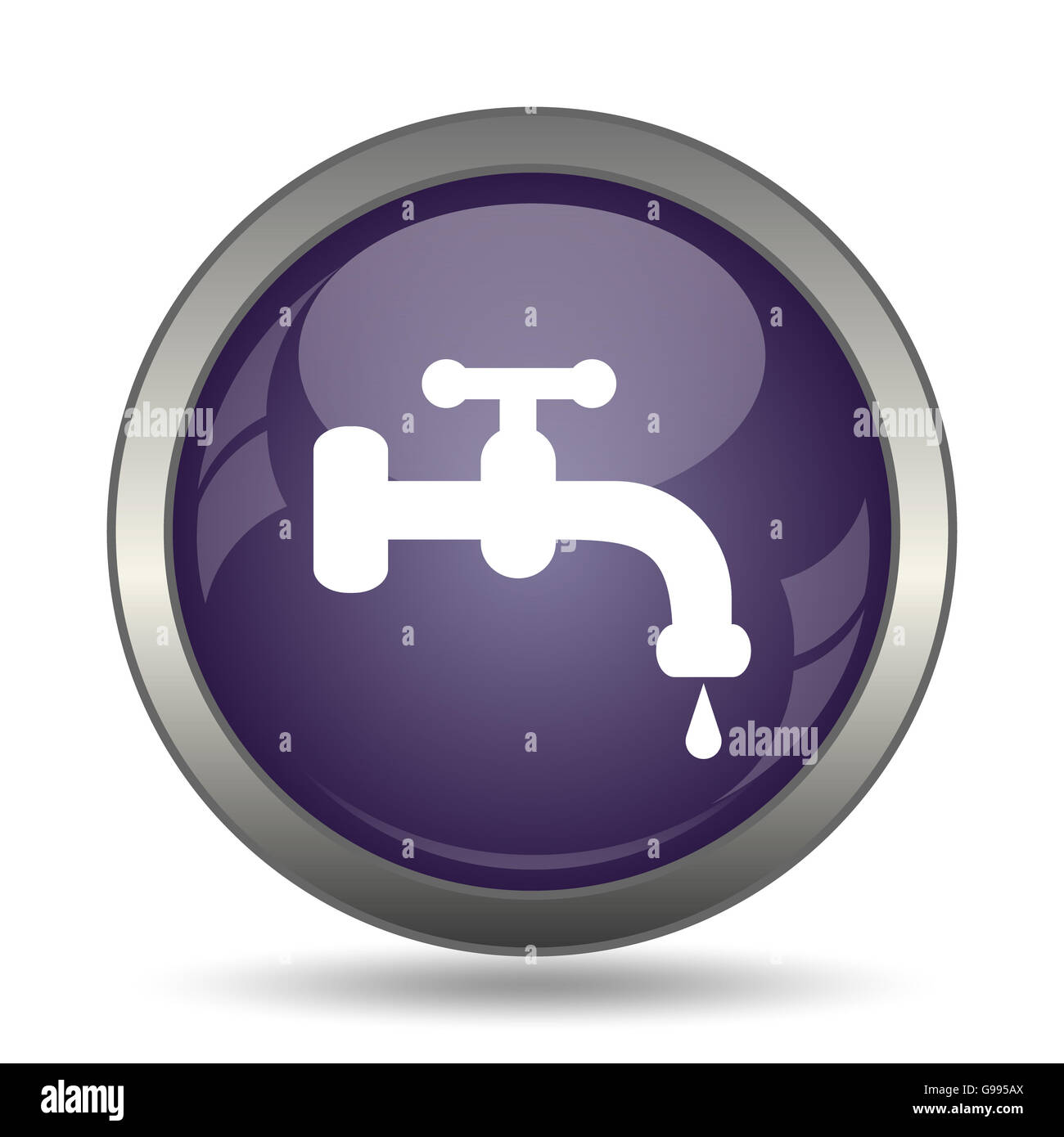 Water tap icon. Internet button on white background Stock Photo - Alamy