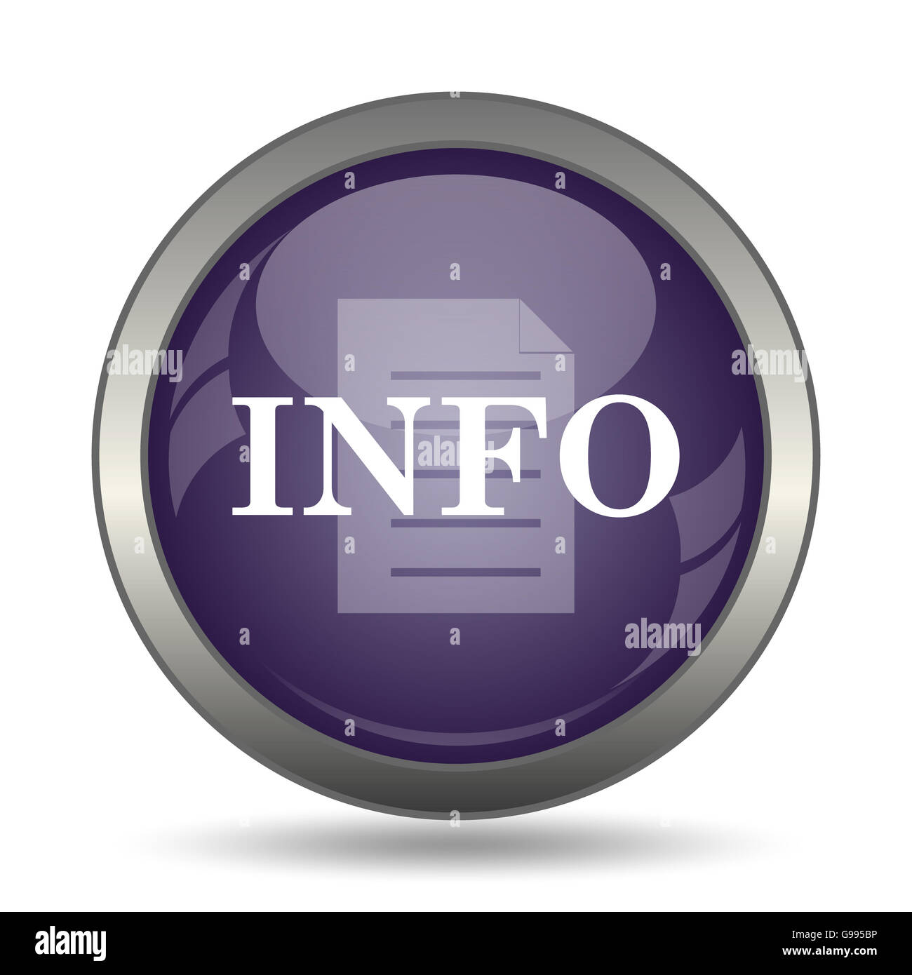 Info icon. Internet button on white background Stock Photo - Alamy