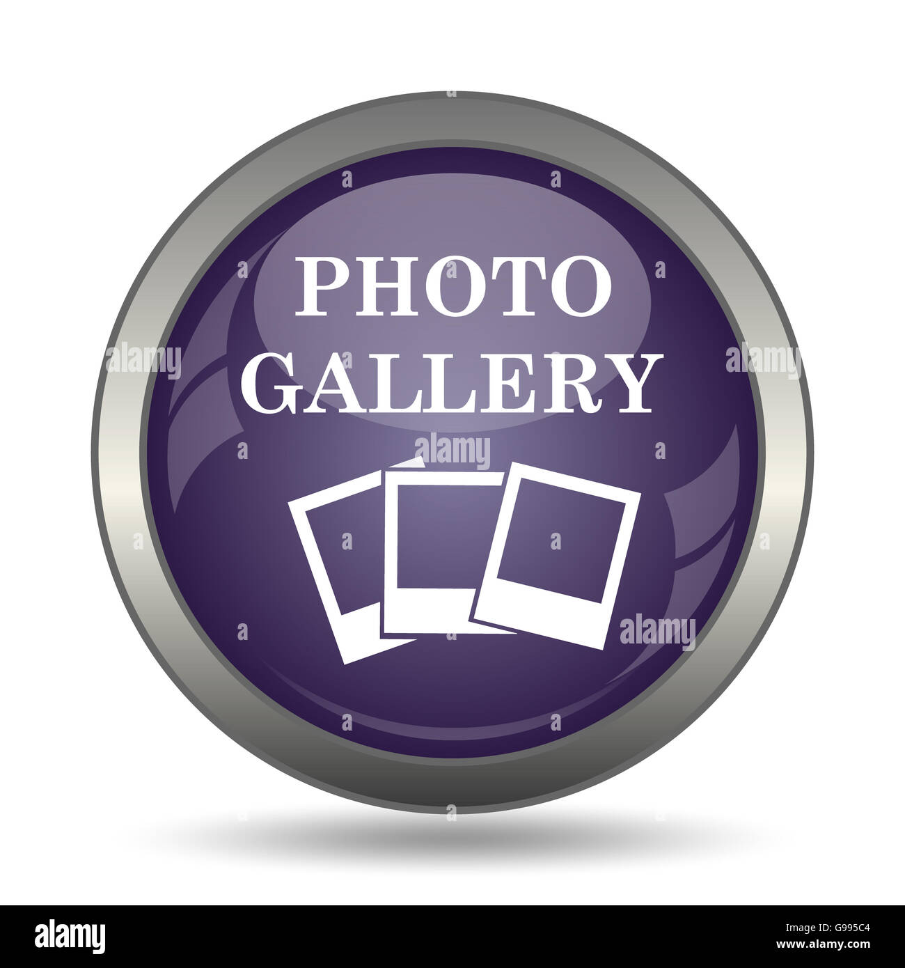 Photo gallery icon. Internet button on white background Stock Photo - Alamy