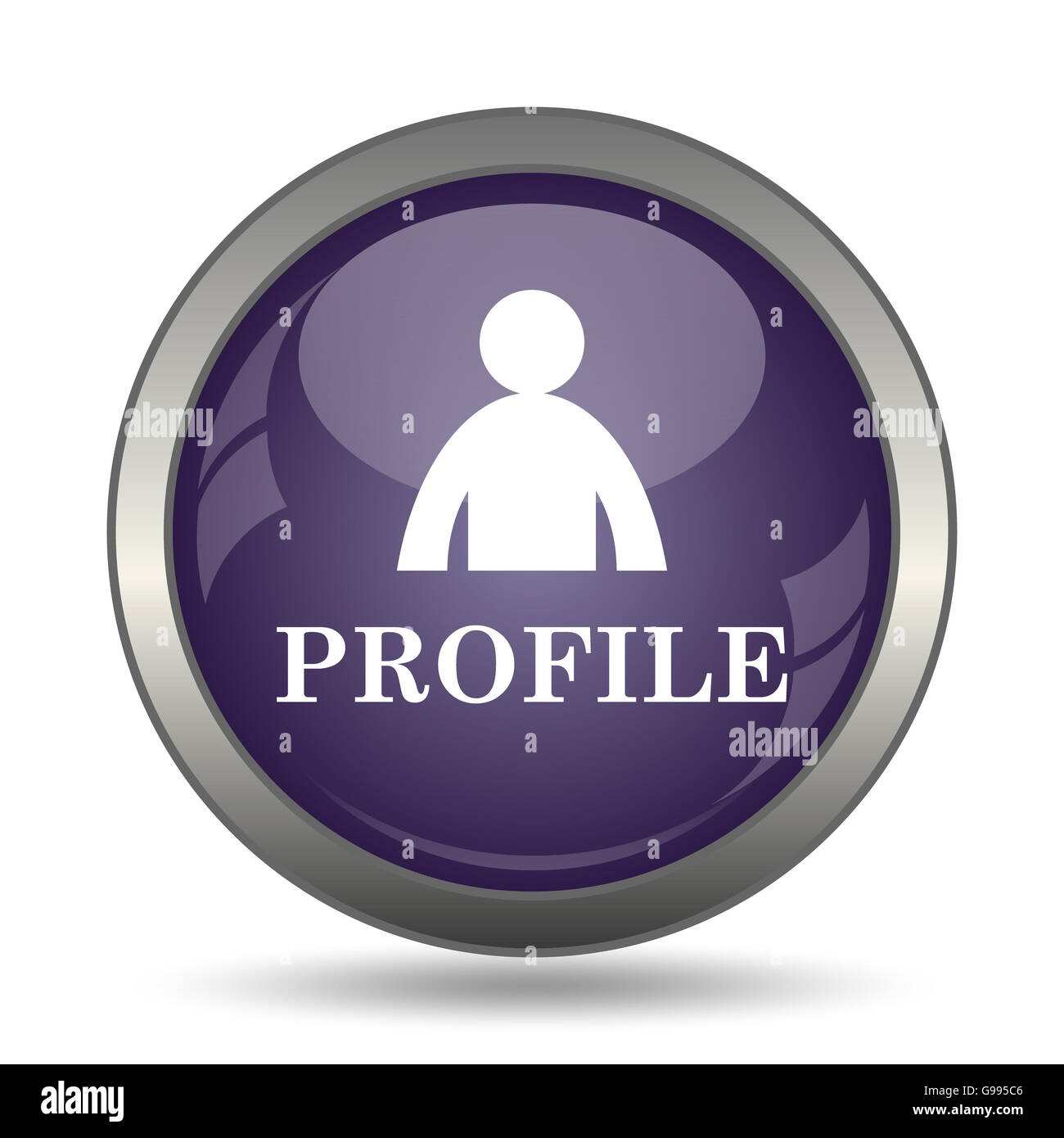Profile icon. Internet button on white background Stock Photo - Alamy