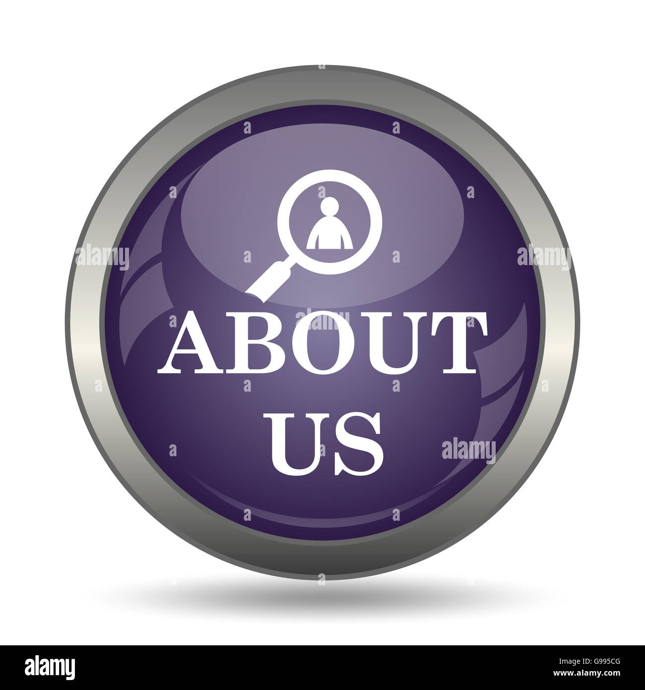 About us icon. Internet button on white background Stock Photo - Alamy